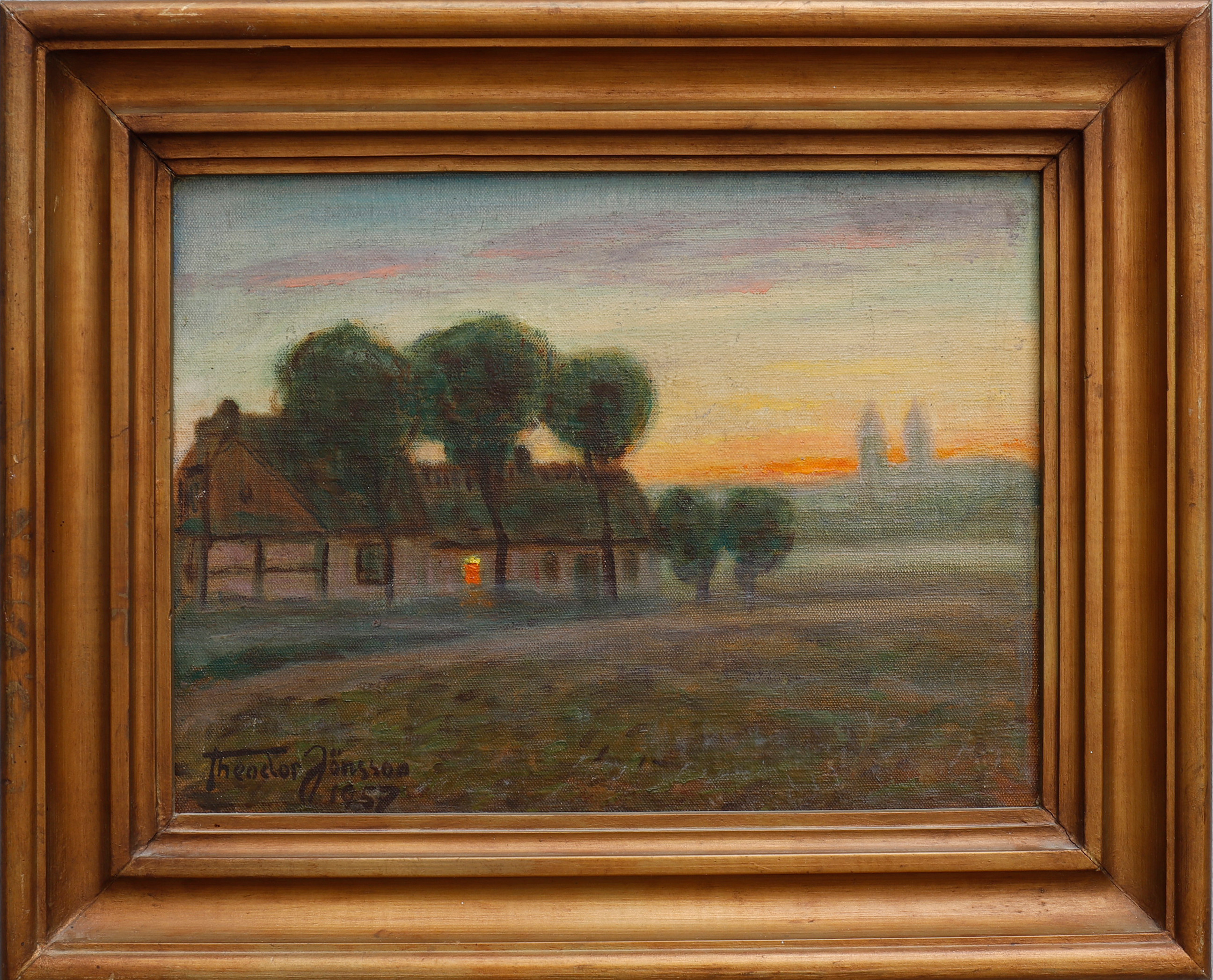 THEODOR JÖNSSON. SKÅNEGÅRD. Konst - Måleri - Auctionet