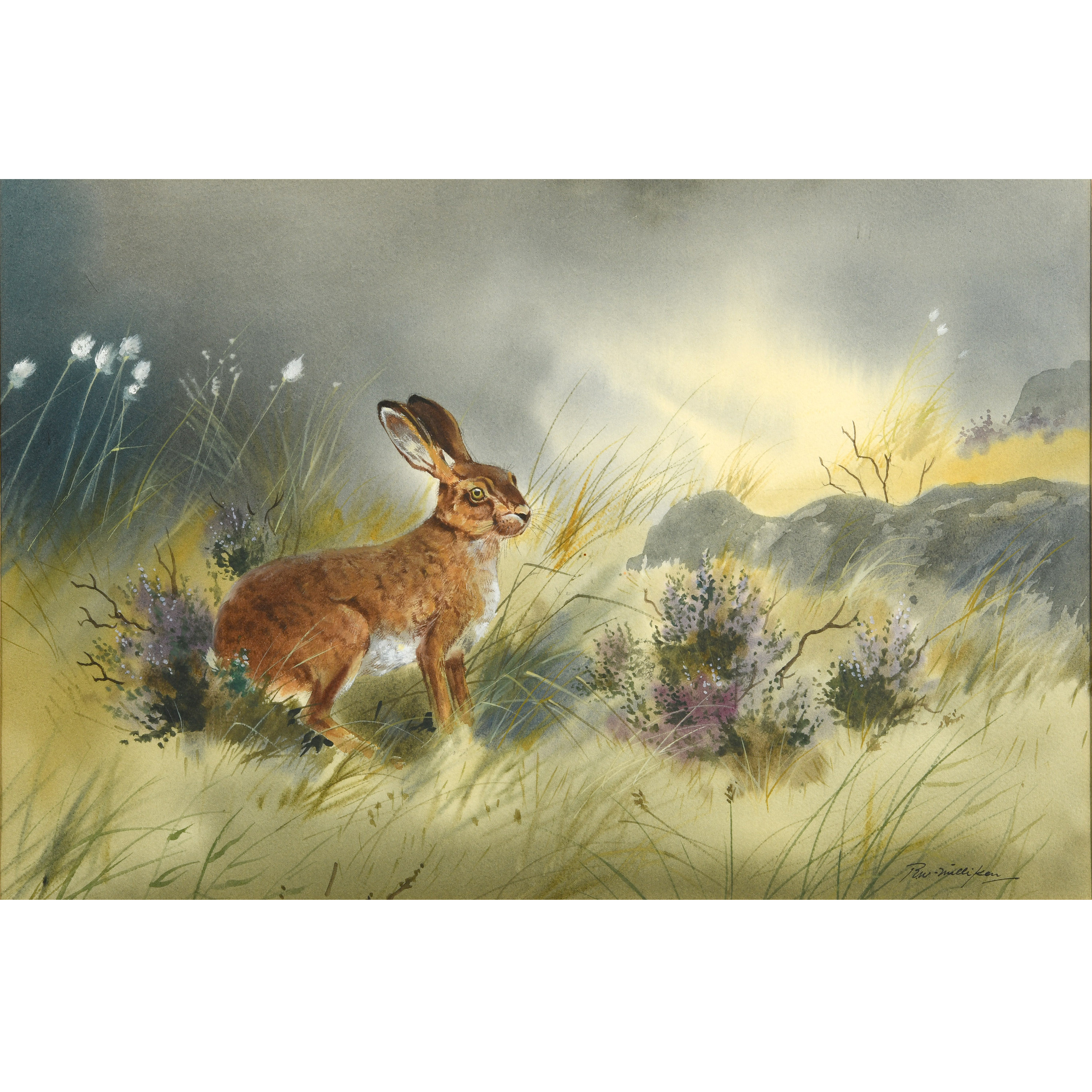 Images for 2446361. ROBERT W. MILLIKEN (1920-2014). A HARE ON A MOOR ...