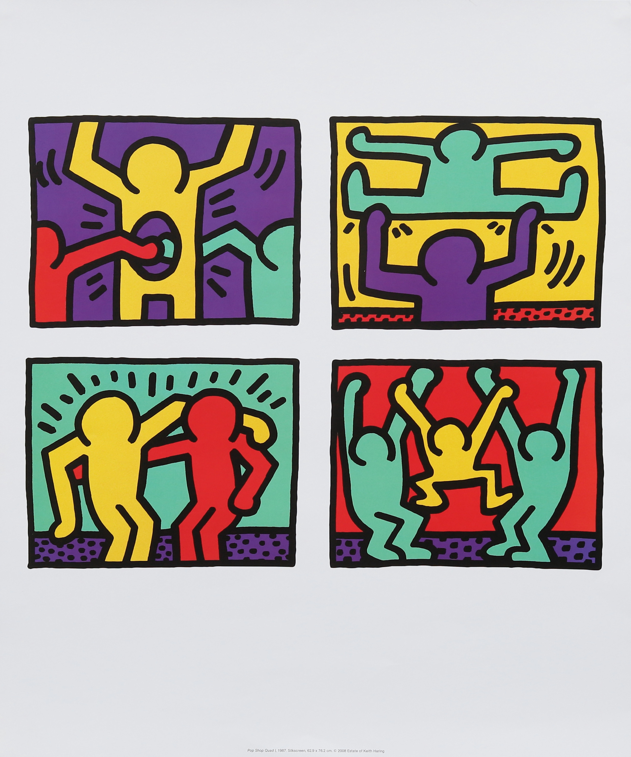 Images for 2449899. KEITH HARING. After. Print, Pop Quad I 1987 ...