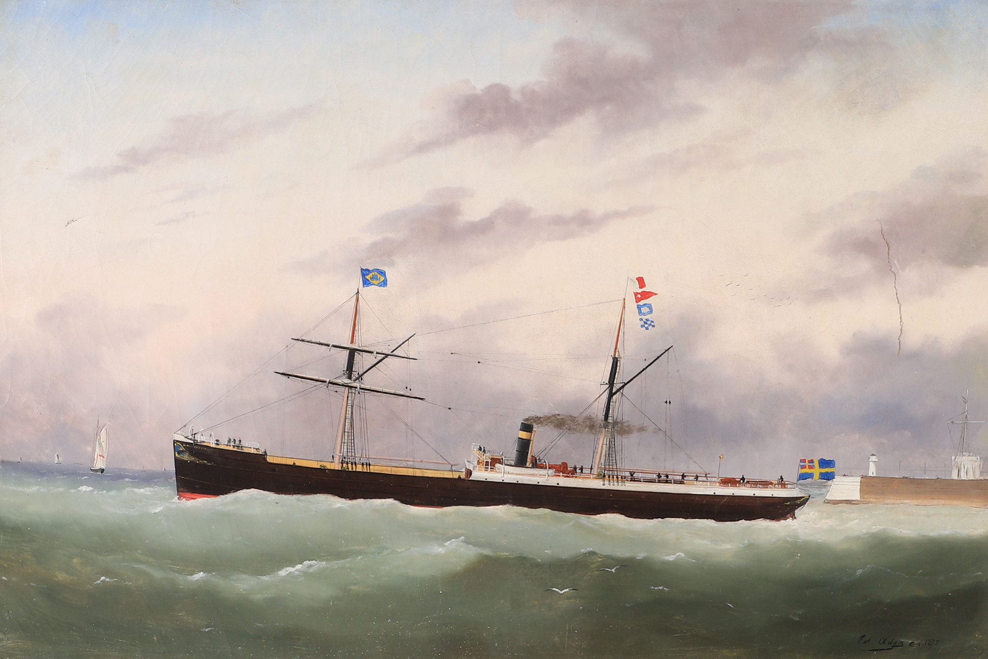 Images for 2458975. EDWARD ADAM. Marine painting, oil on canvas, signed ...