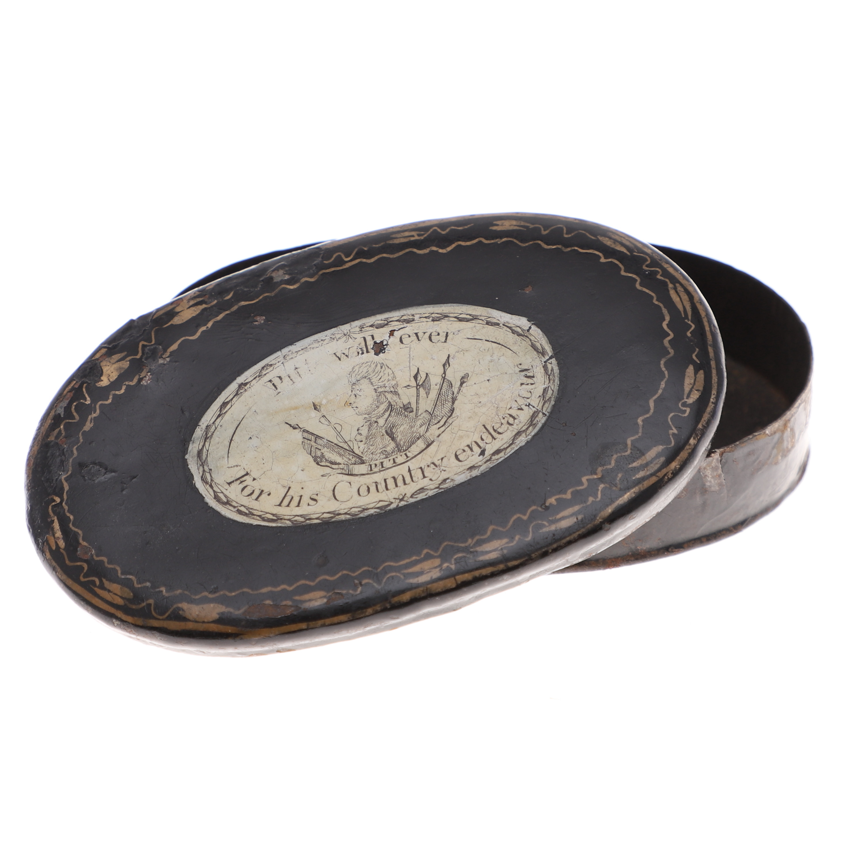 Images for 2459680. A LATE 18TH CENTURY TOLE WARE BOX: 'PITT WILL EVER ...