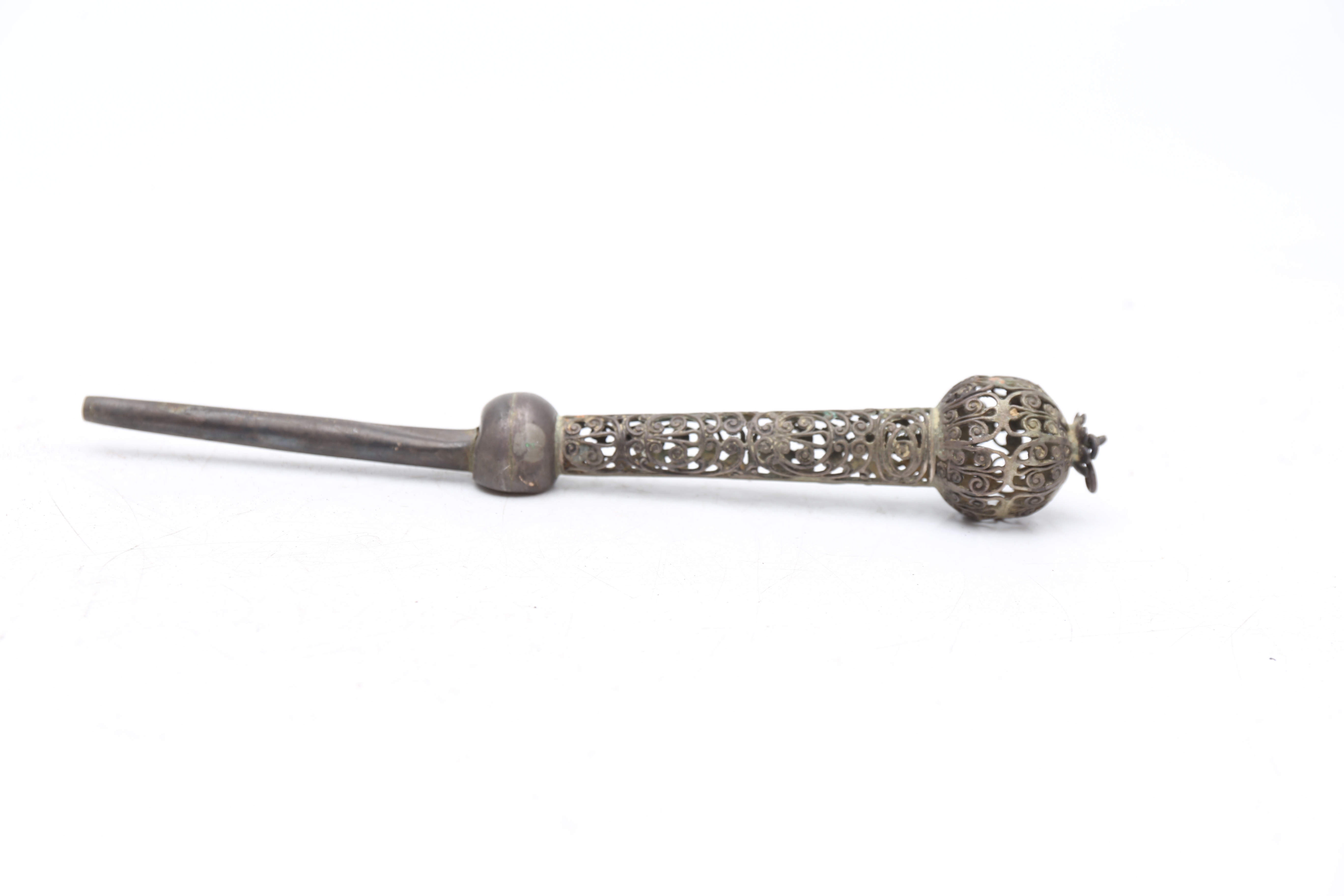 Images for 2460324. Probably Tibetan ceremonial baton finial in silver ...