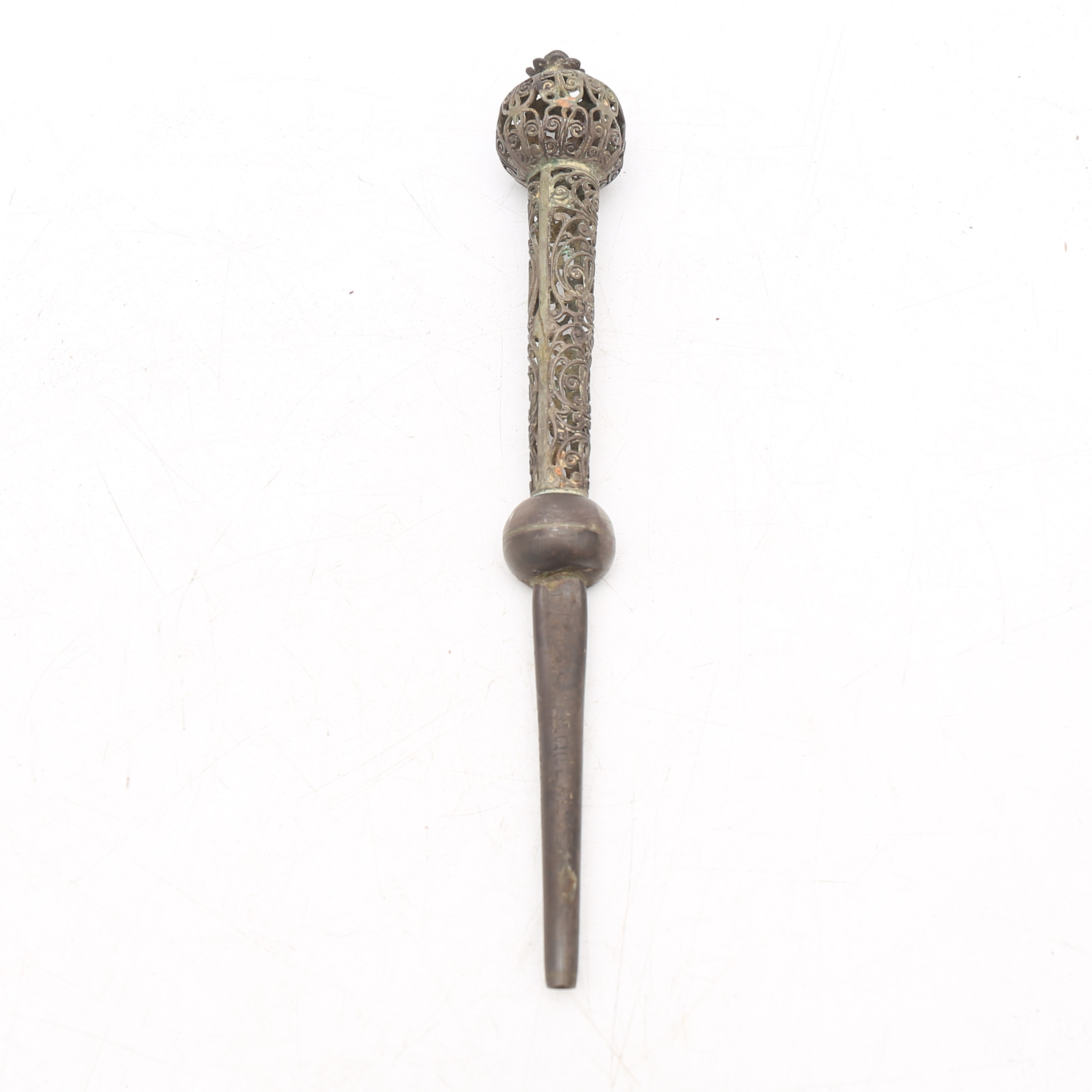 Images for 2460324. Probably Tibetan ceremonial baton finial in silver ...