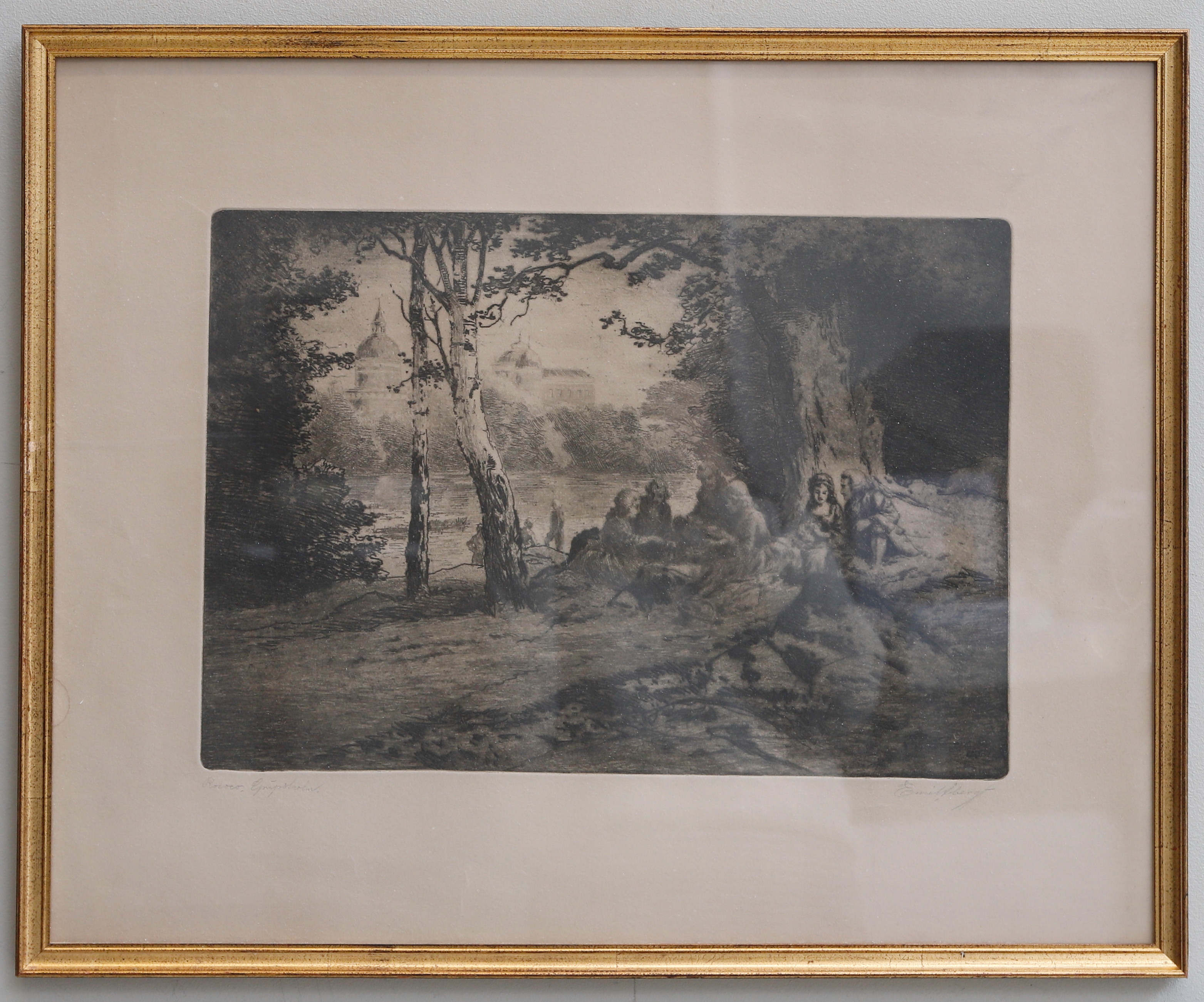 EMIL ÅBERG. etsning, "Rococo, Gripsholm", signerad. Konst - Grafik ...