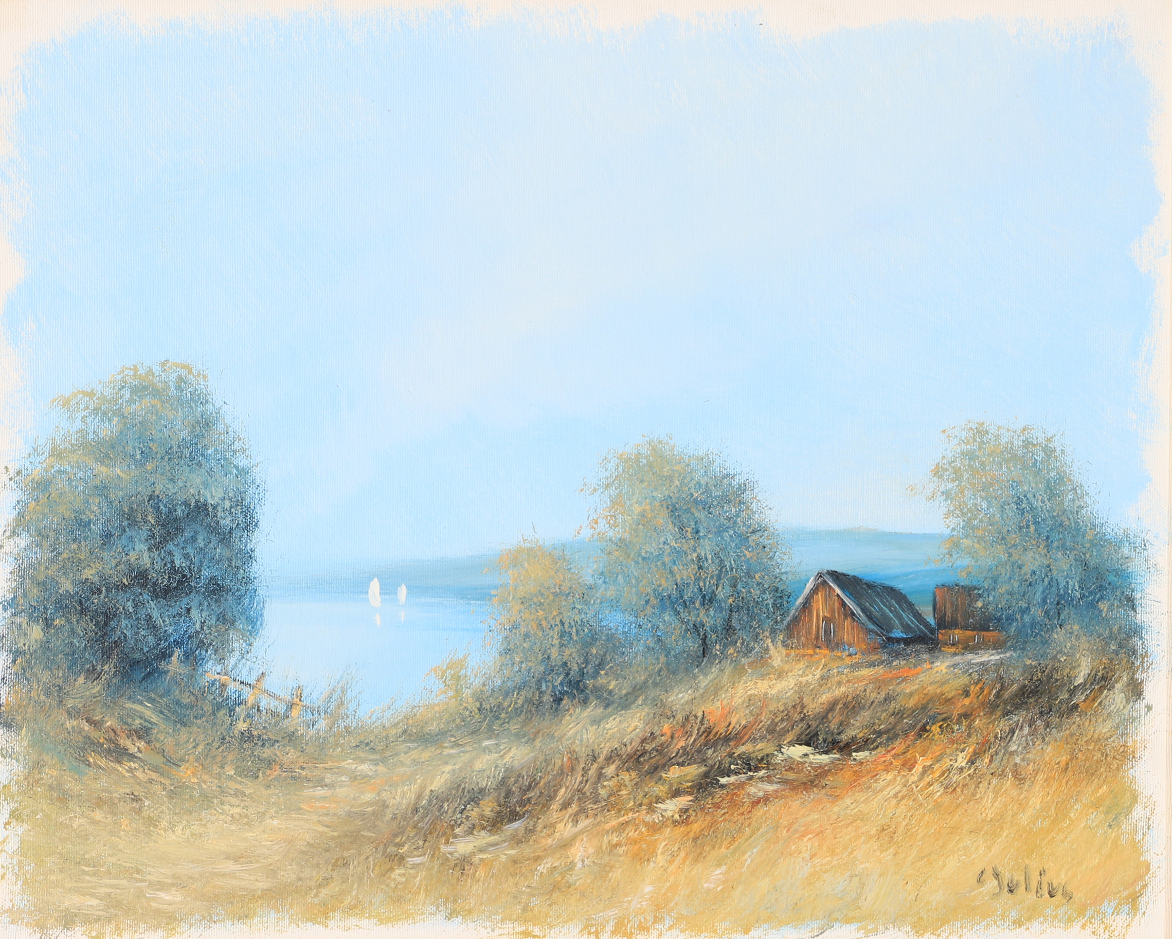 Images for 2463949. CARL JULIUS. Coastal scene with houses and boats ...