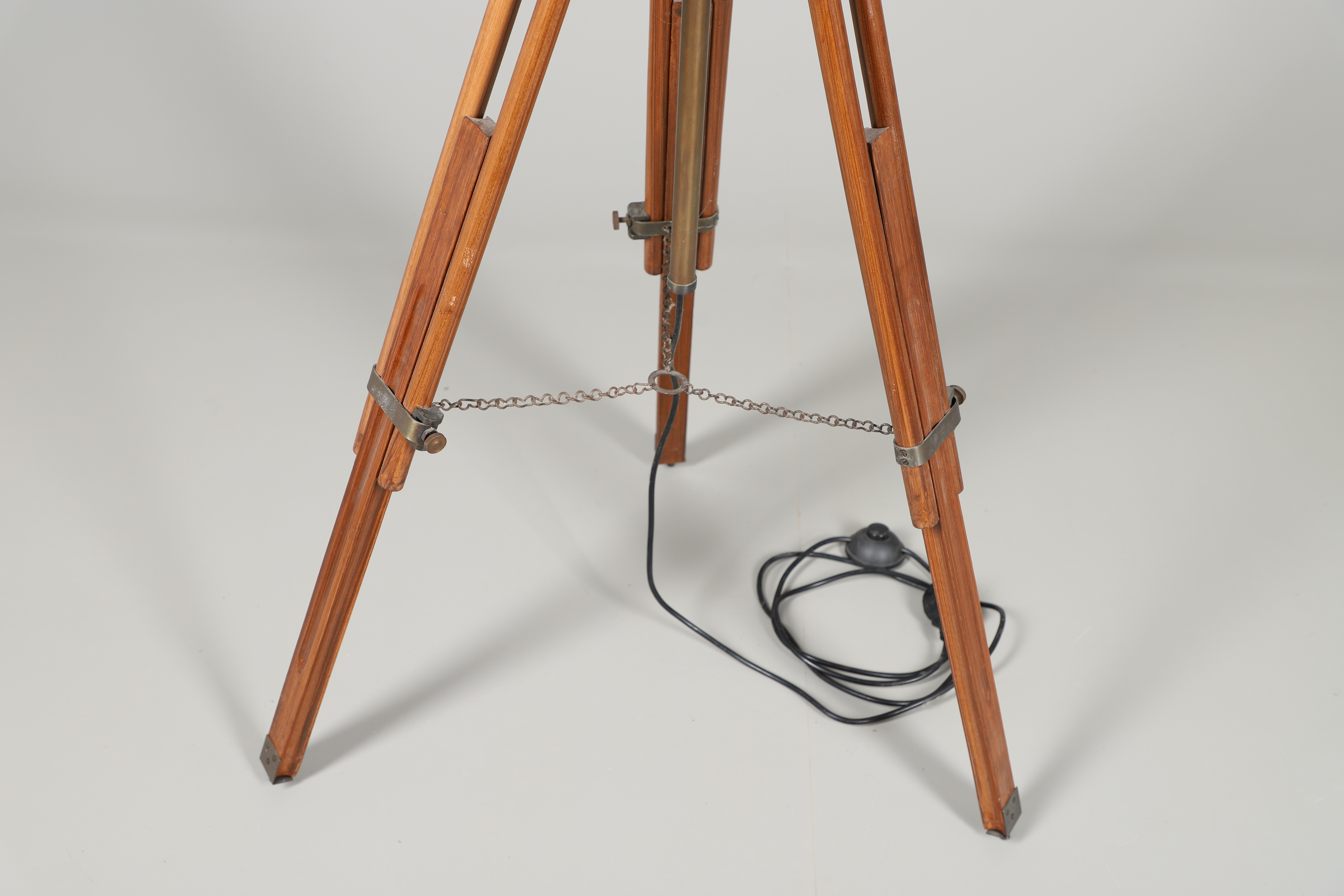 Images for 2465014. A WOODEN TRIPOD STANDARD LAMP. - Auctionet