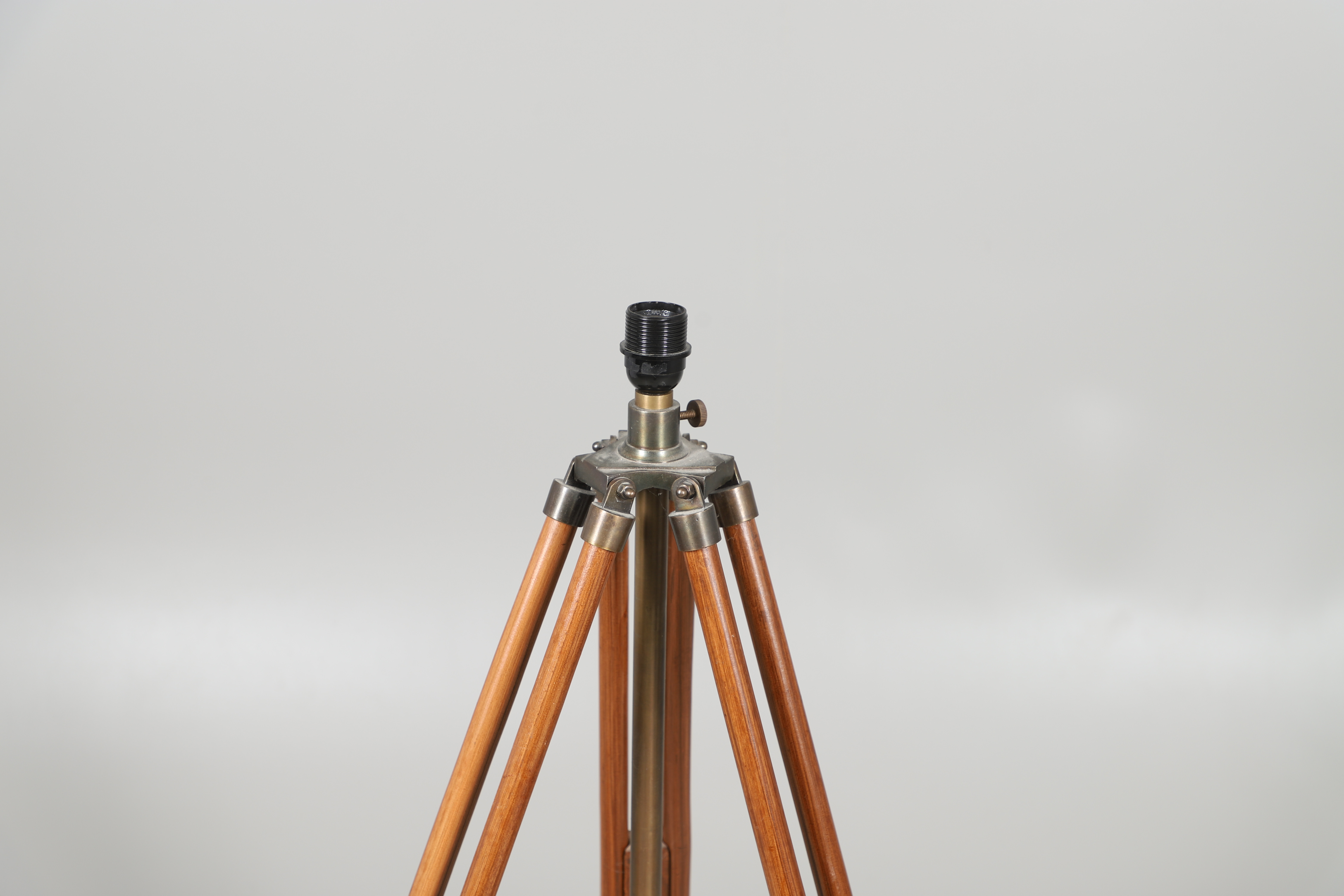 Images for 2465014. A WOODEN TRIPOD STANDARD LAMP. - Auctionet