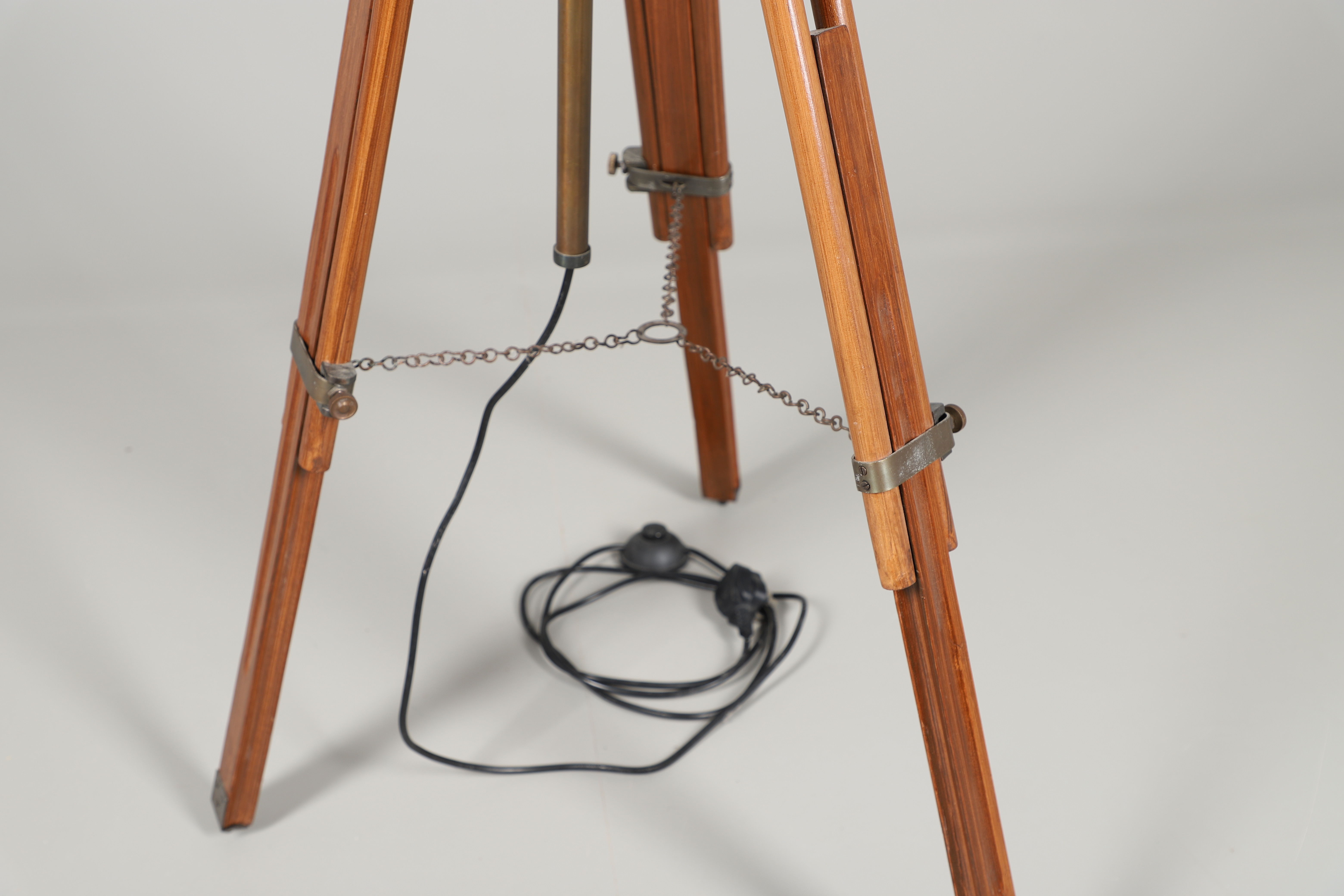Images for 2465014. A WOODEN TRIPOD STANDARD LAMP. - Auctionet