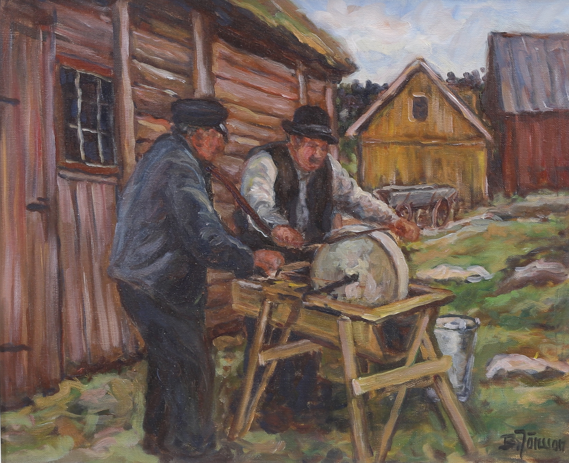 Images for 2465625. BROR JÖNSSON. Working men, oil on canvas, signed ...