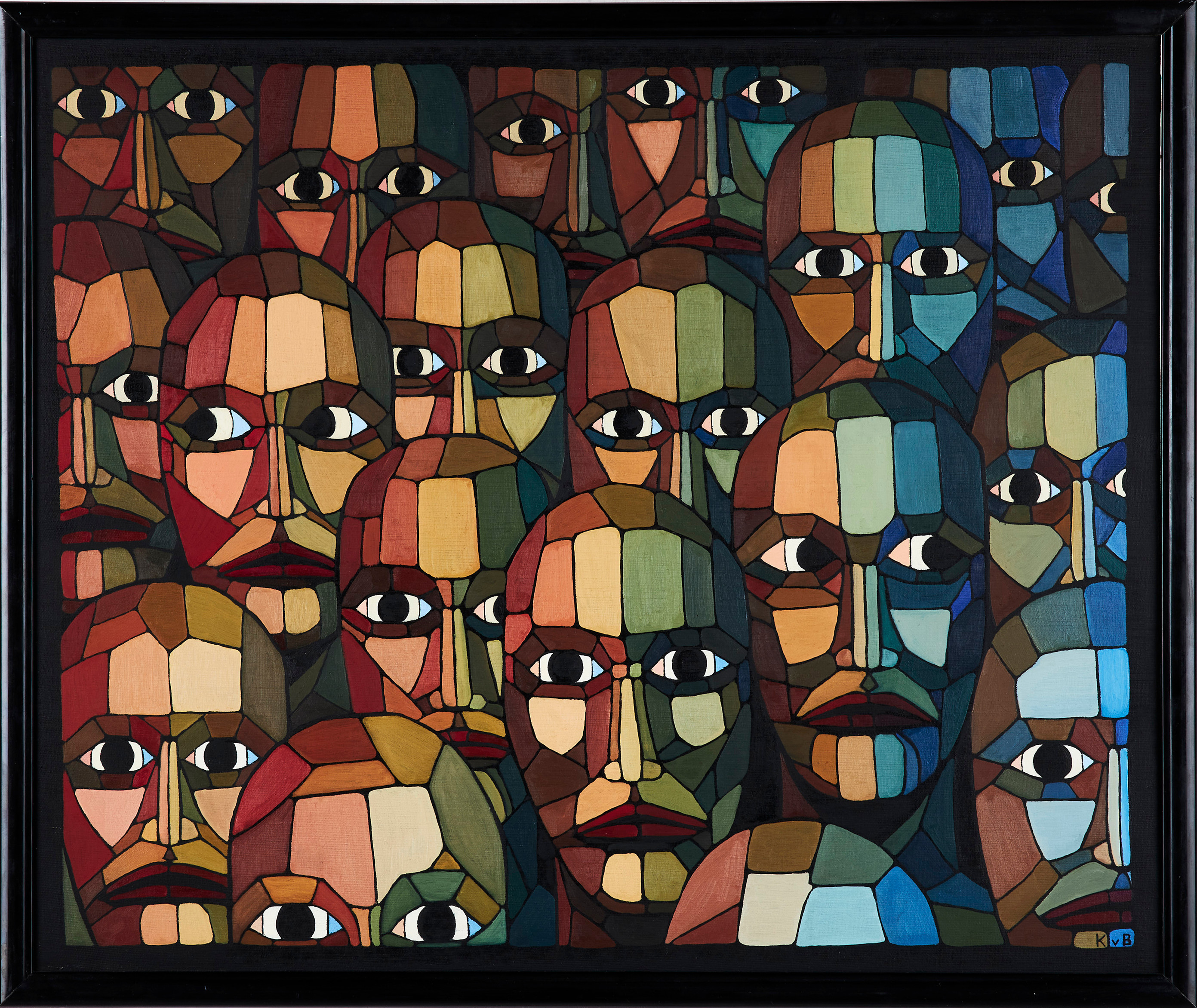 Images for 2465784. OIDENTIFIERAD KONSTNÄR. Cubist motif with staring ...