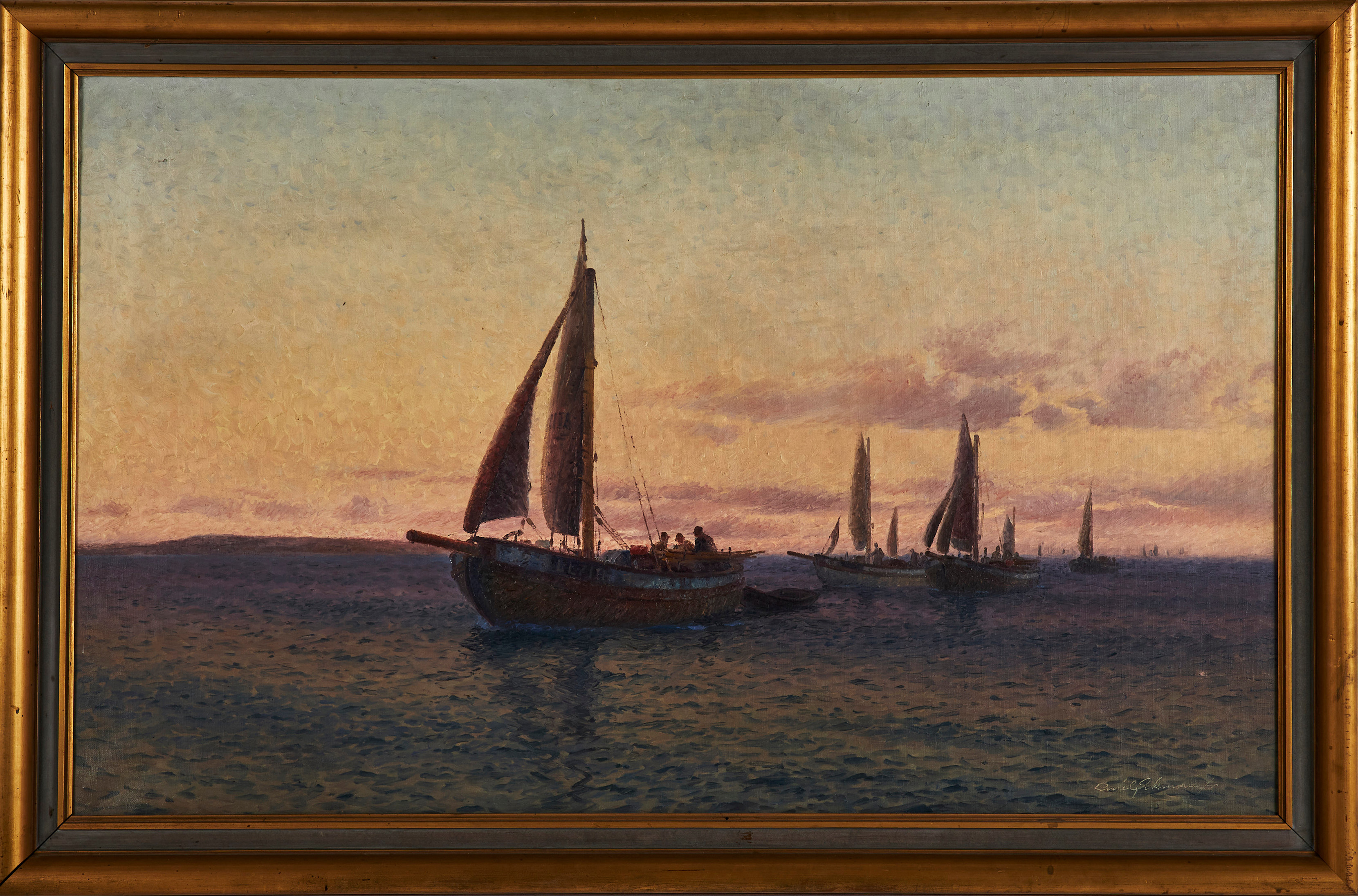 Images for 2467145. EMIL EKMAN. Fishing boats, signed, oil on canvas ...