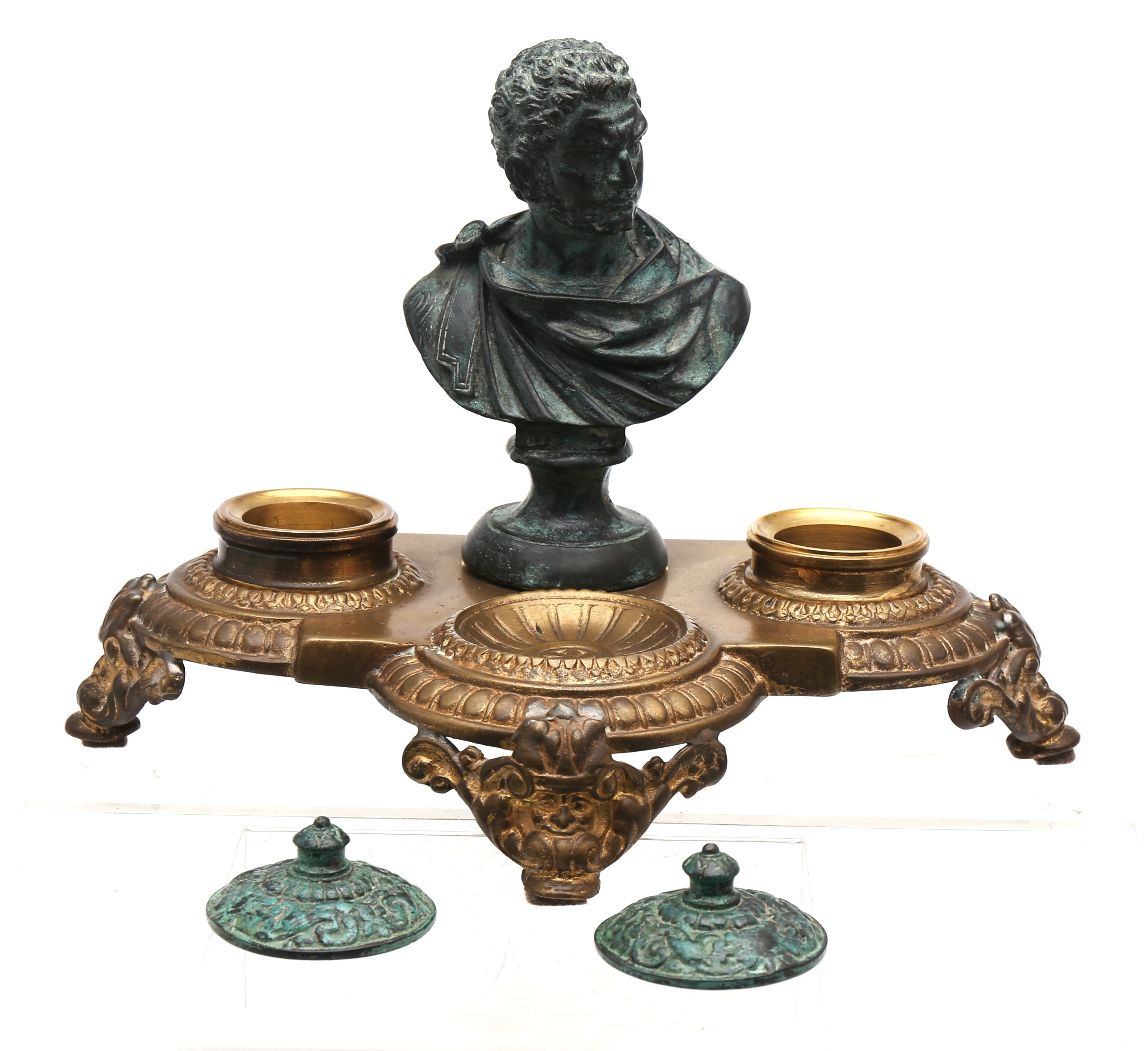 Images for 2467736. Inkstand with Roman bust in gilt and patinated ...