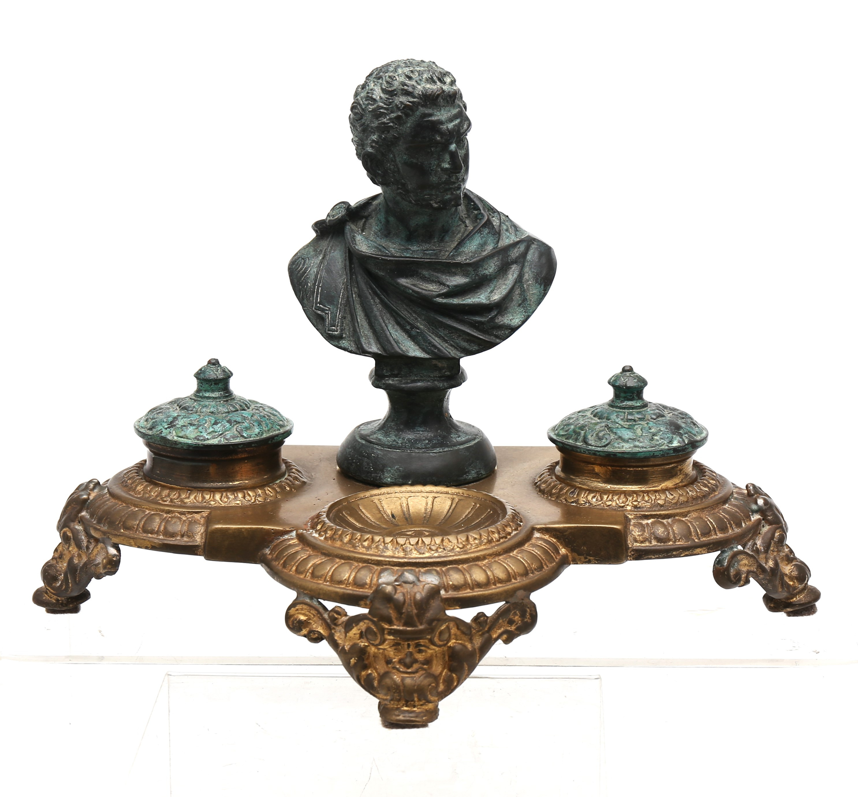 Images for 2467736. Inkstand with Roman bust in gilt and patinated ...