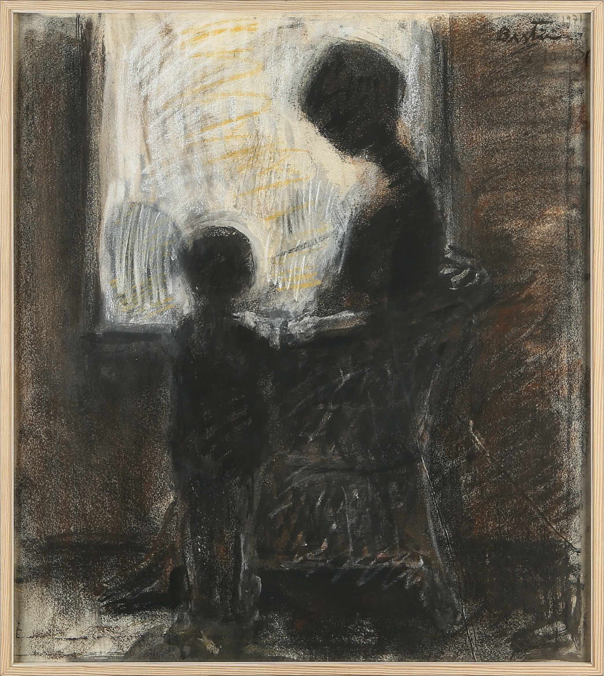 Images for 2468011. LOUIS BASTIN. Figure composition, pastel, signed ...