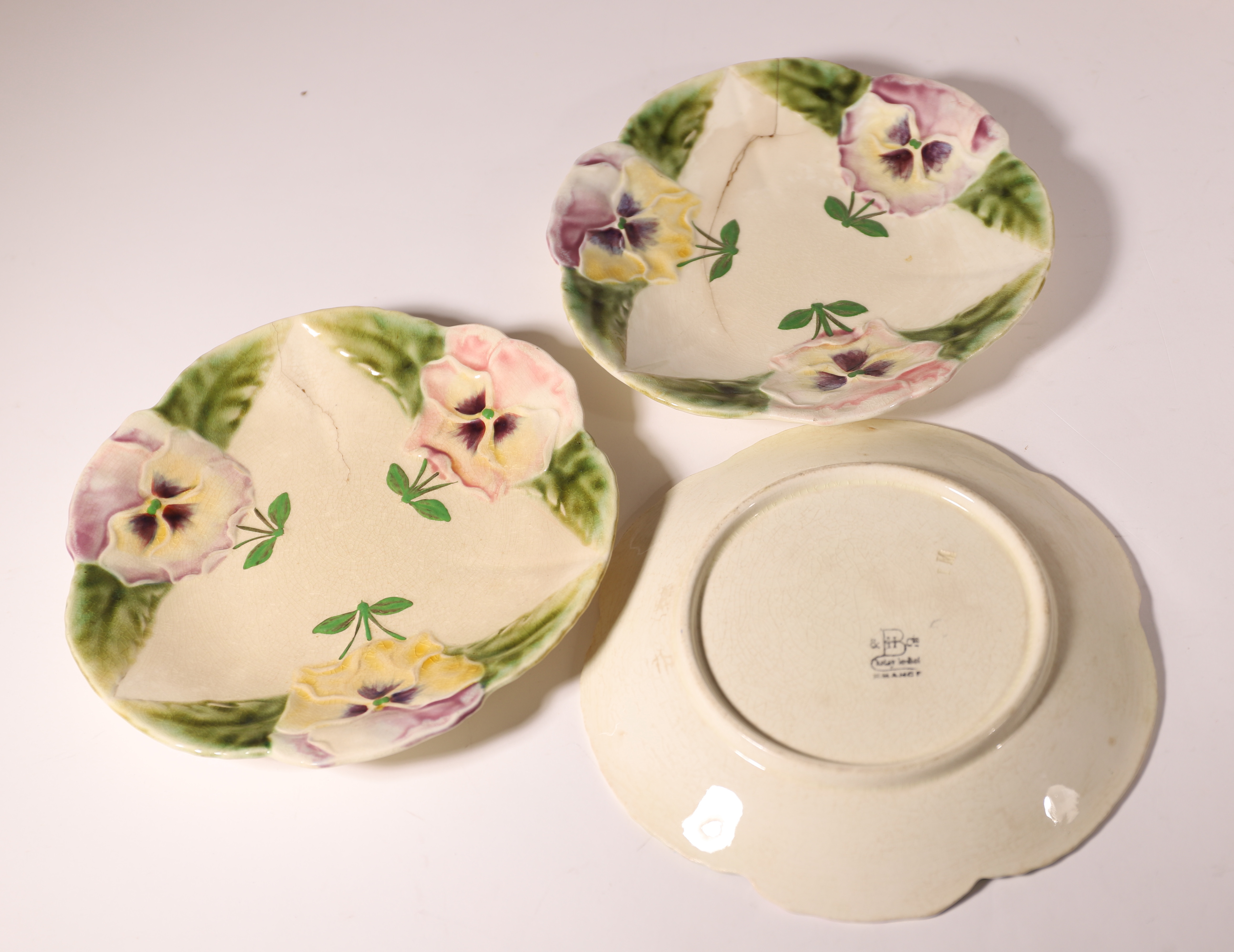 Images for 2472778. COLLECTION OF NINE BARBOTINE FRENCH CERAMIC PLATES ...