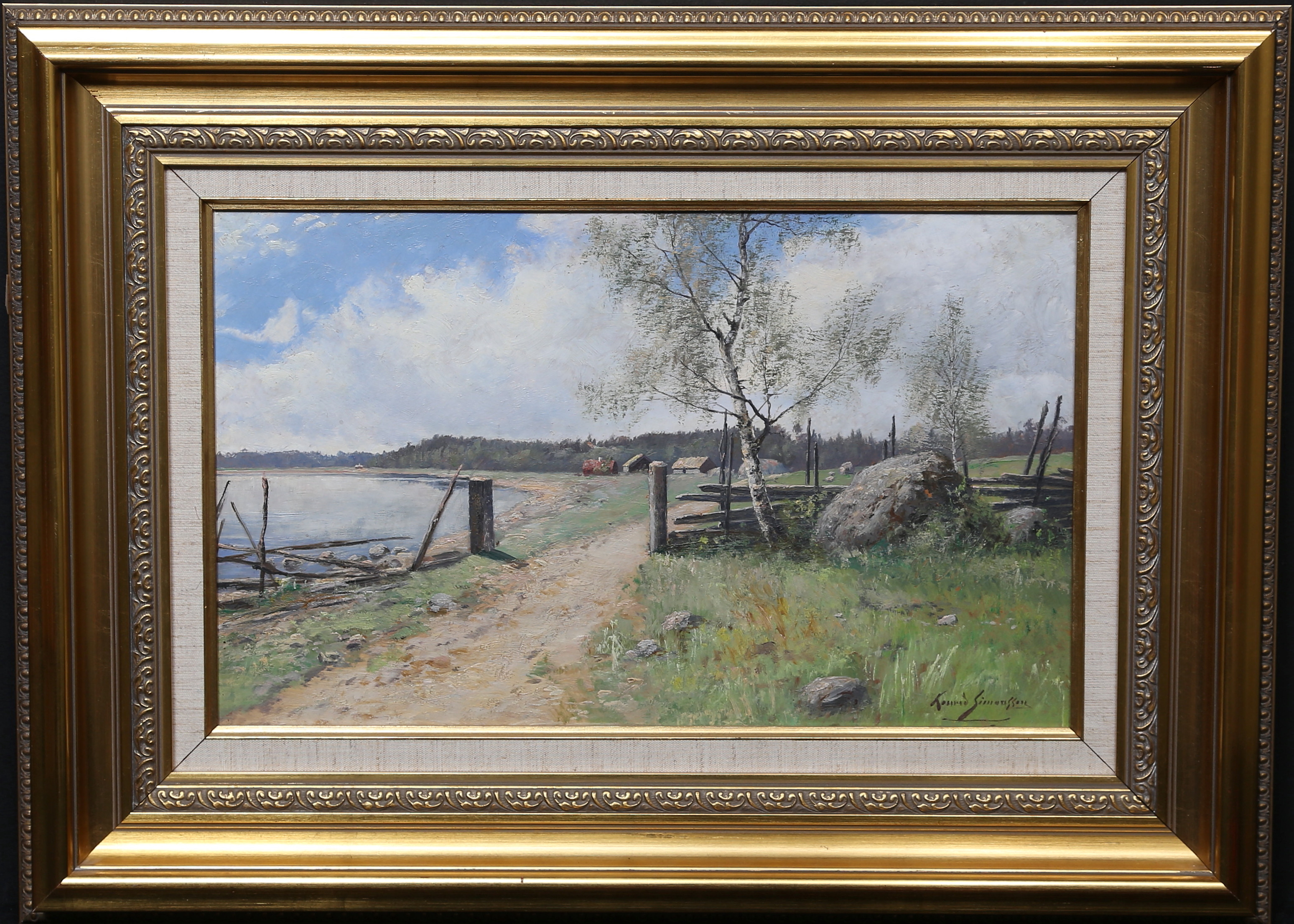 Images for 2475859. KONRAD SIMONSSON. Landscape with lake, house and ...