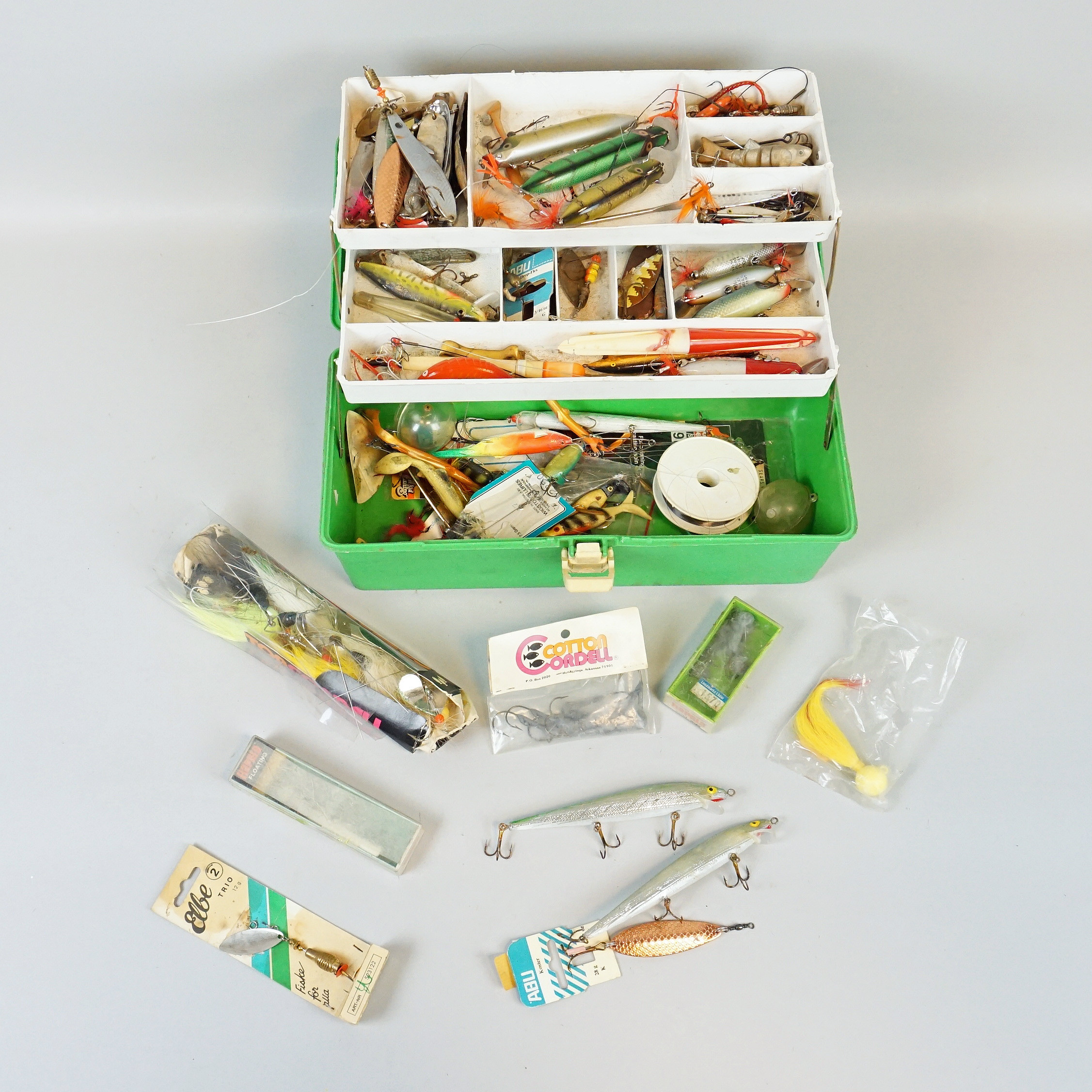 Images for 2485944. FISHING BOX, with fishing lines & hooks, fishing ...