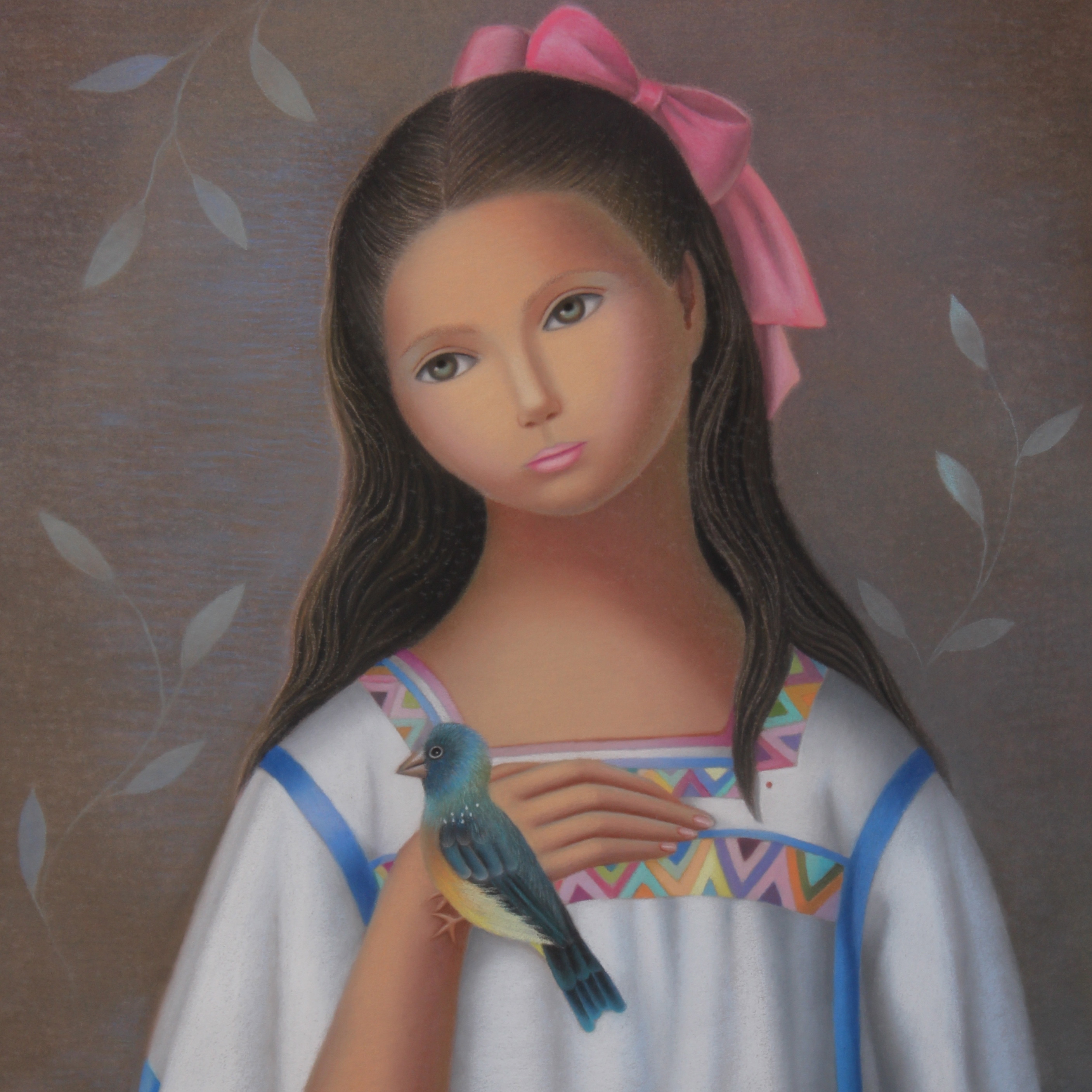Images for 249204. REGINA RAULL. Pastel, girl with bird. - Auctionet