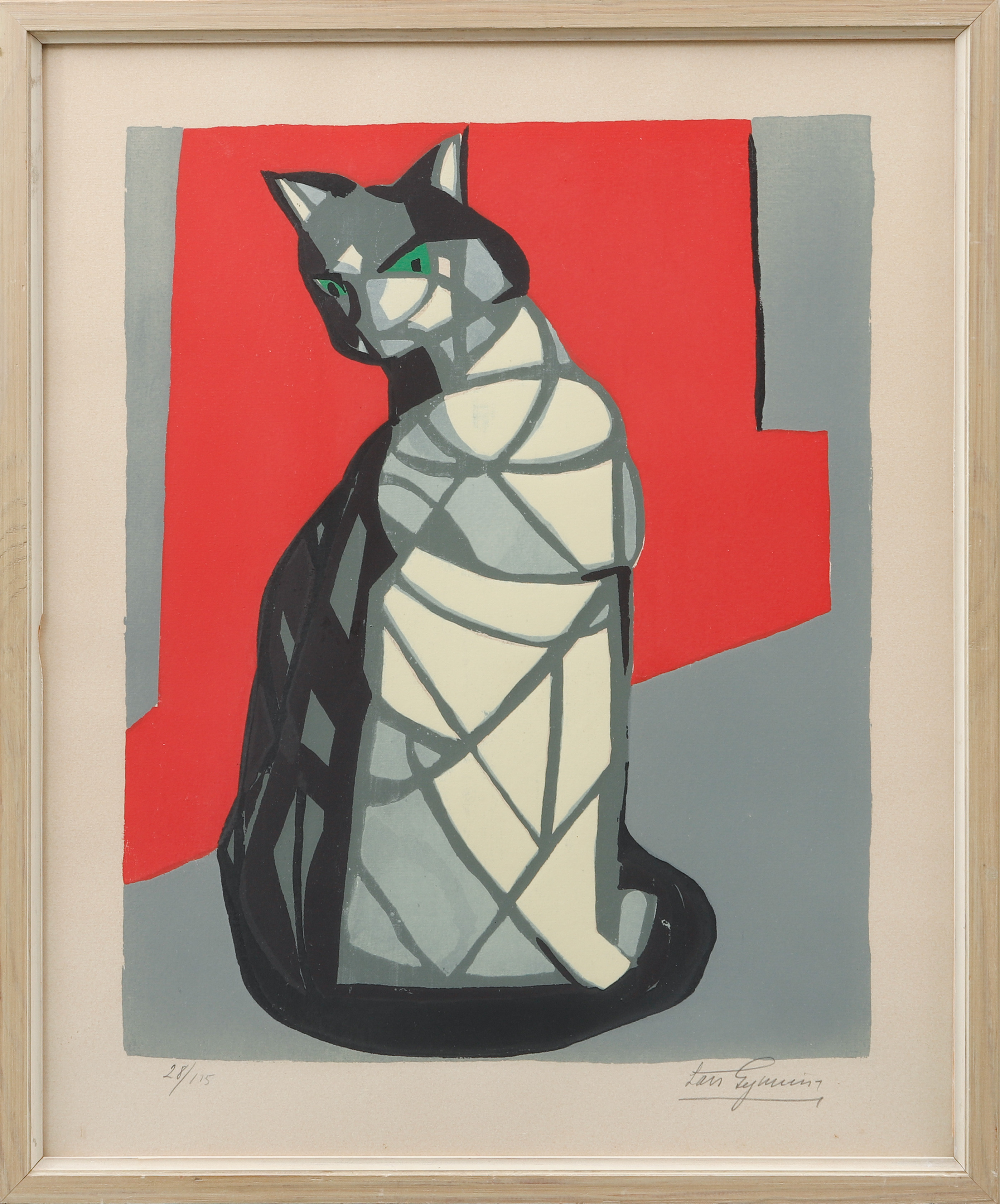 Images for 2495151. LARS GYNNING. Cat, color lithograph, signed and ...