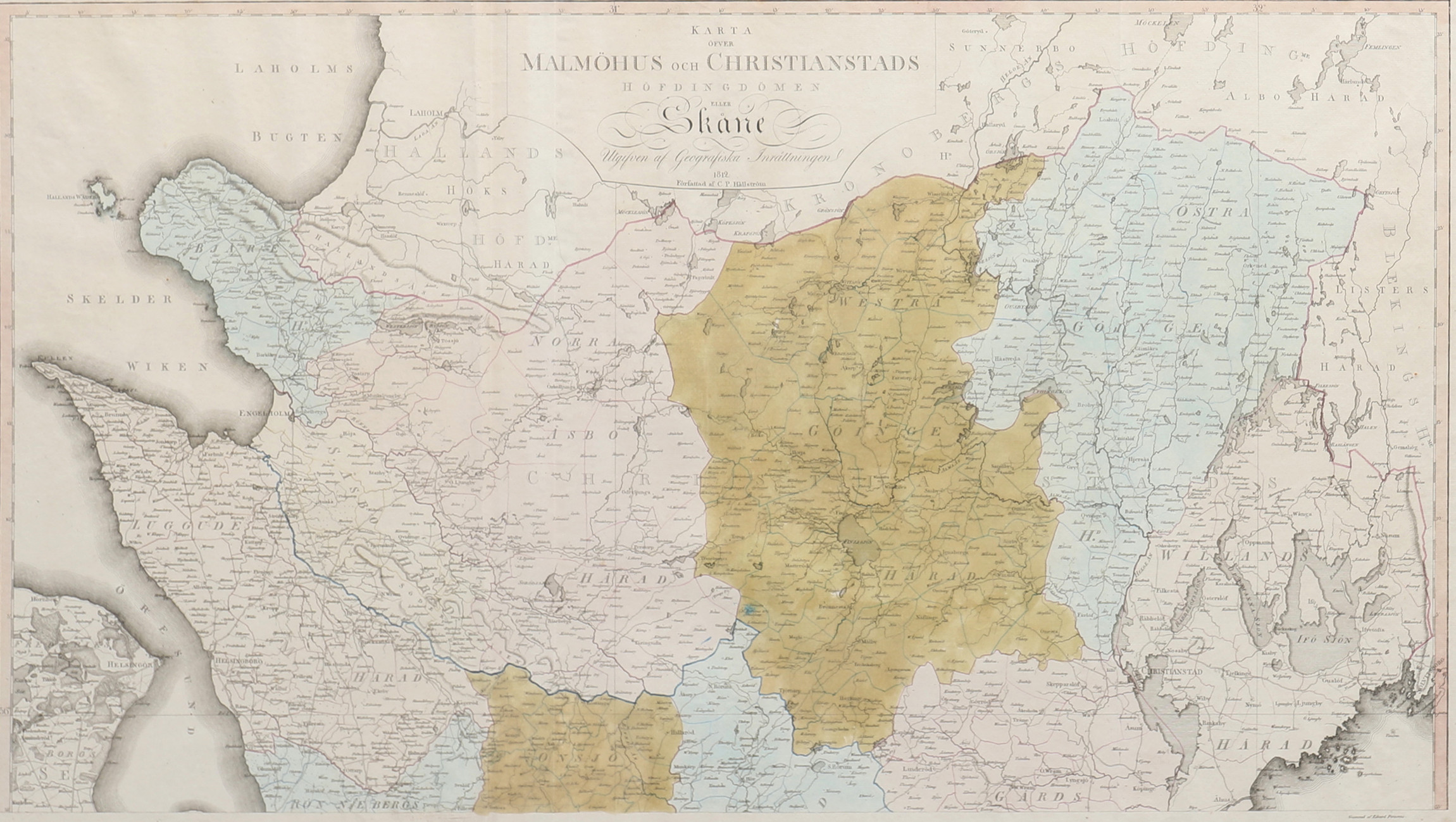 Images for 2498812. ANTIQUE MAP. HAND COLORED ENGRAVED MAP OF MALMÖHUS ...