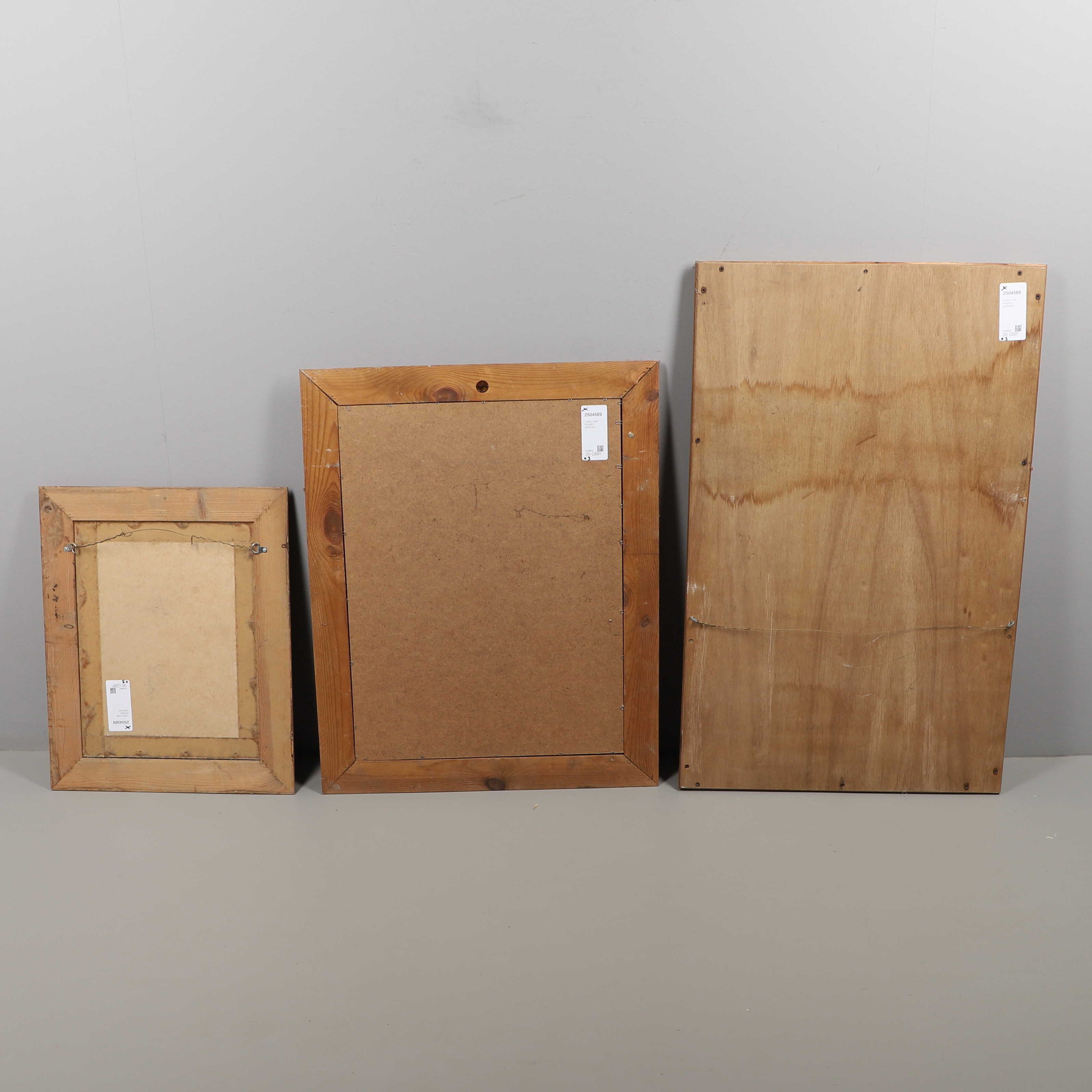 Images for 2504589. THREE PINE FRAMED MIRRORS. - Auctionet