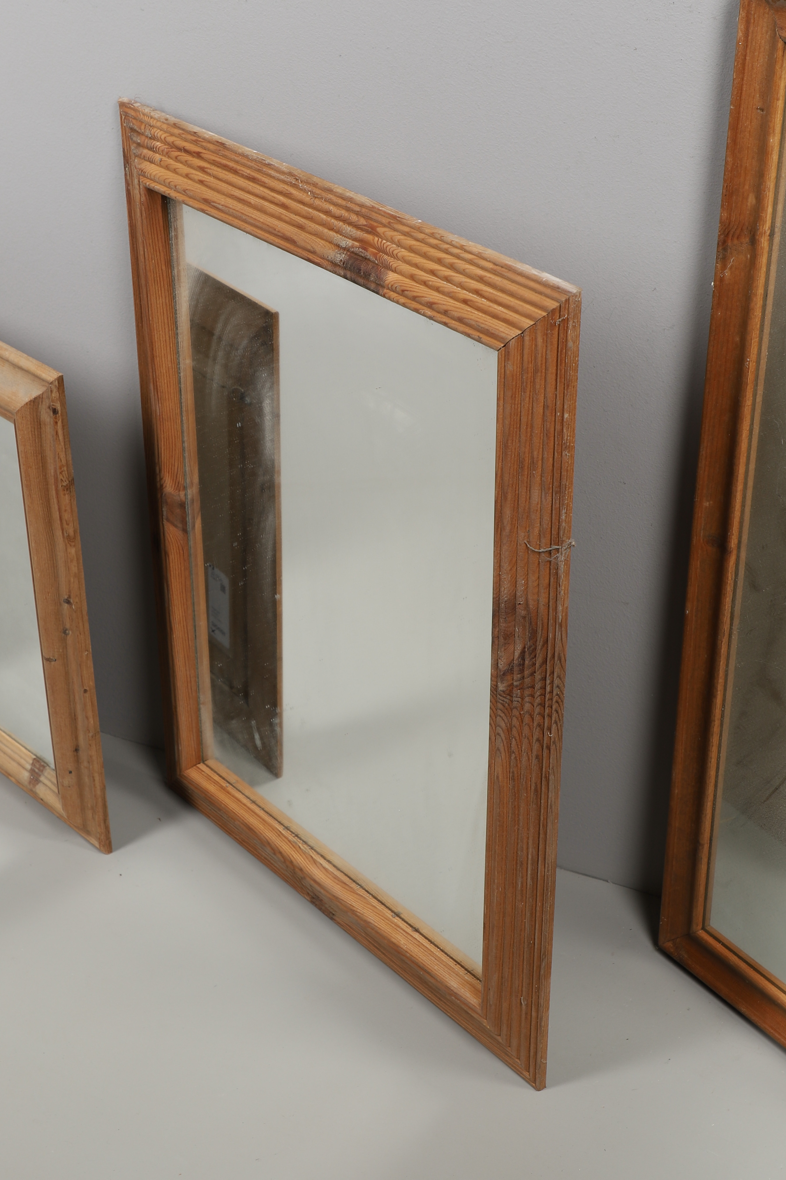 Images for 2504589. THREE PINE FRAMED MIRRORS. - Auctionet