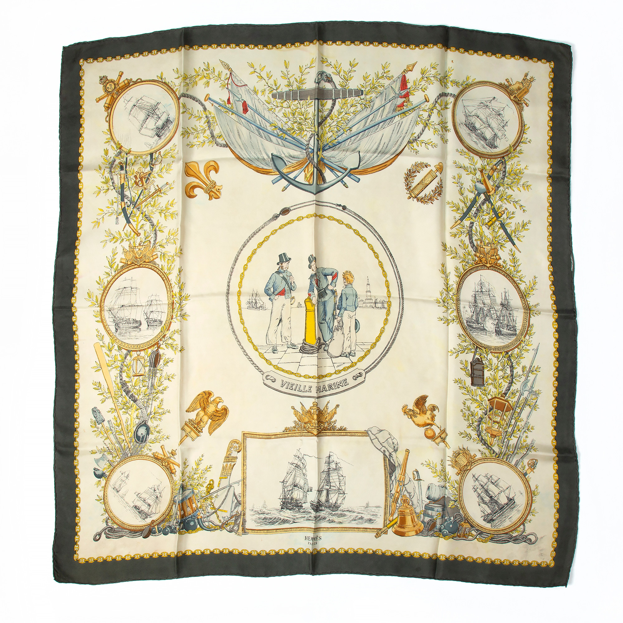 Bilder för 2505995. HERMÈS. Scarf, "Vieille Marine". - Auctionet