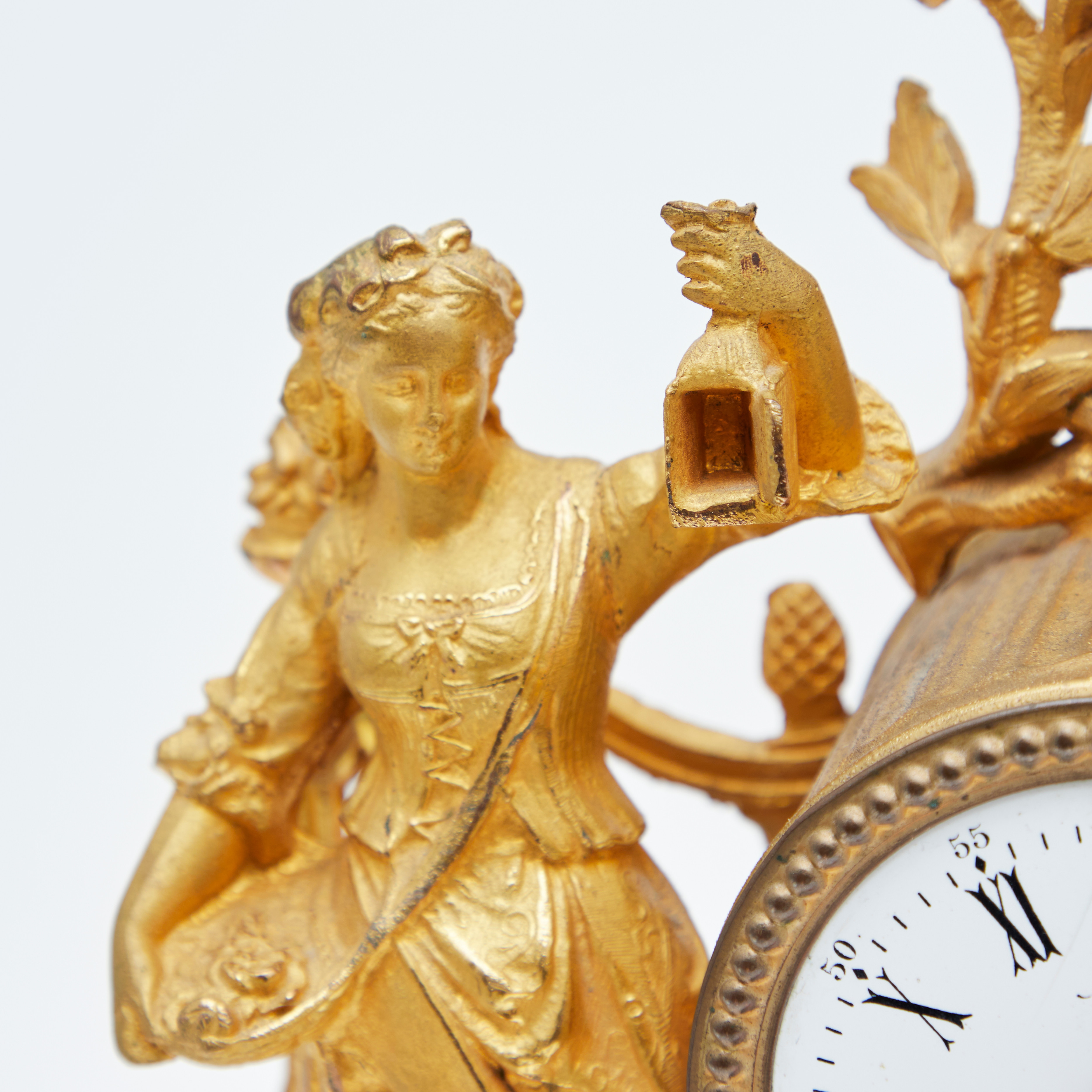 Images for 2509242. Mantel clock / table clock, cast brass, marble ...