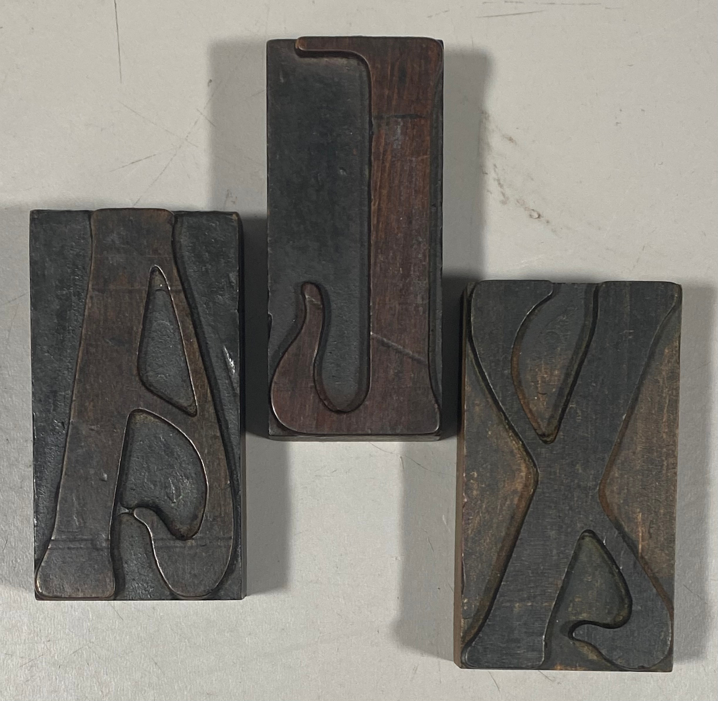 Images for 2509278. COLLECTION OF 21 LETTERS CARVED IN WALNUT WOOD ...