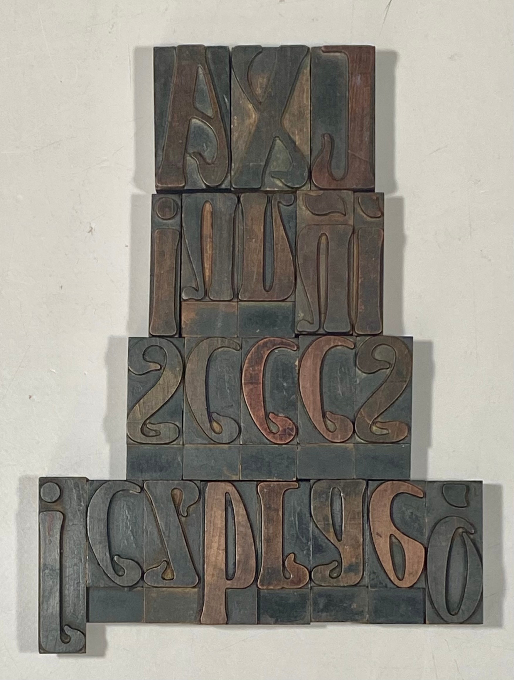 Images for 2509278. COLLECTION OF 21 LETTERS CARVED IN WALNUT WOOD ...