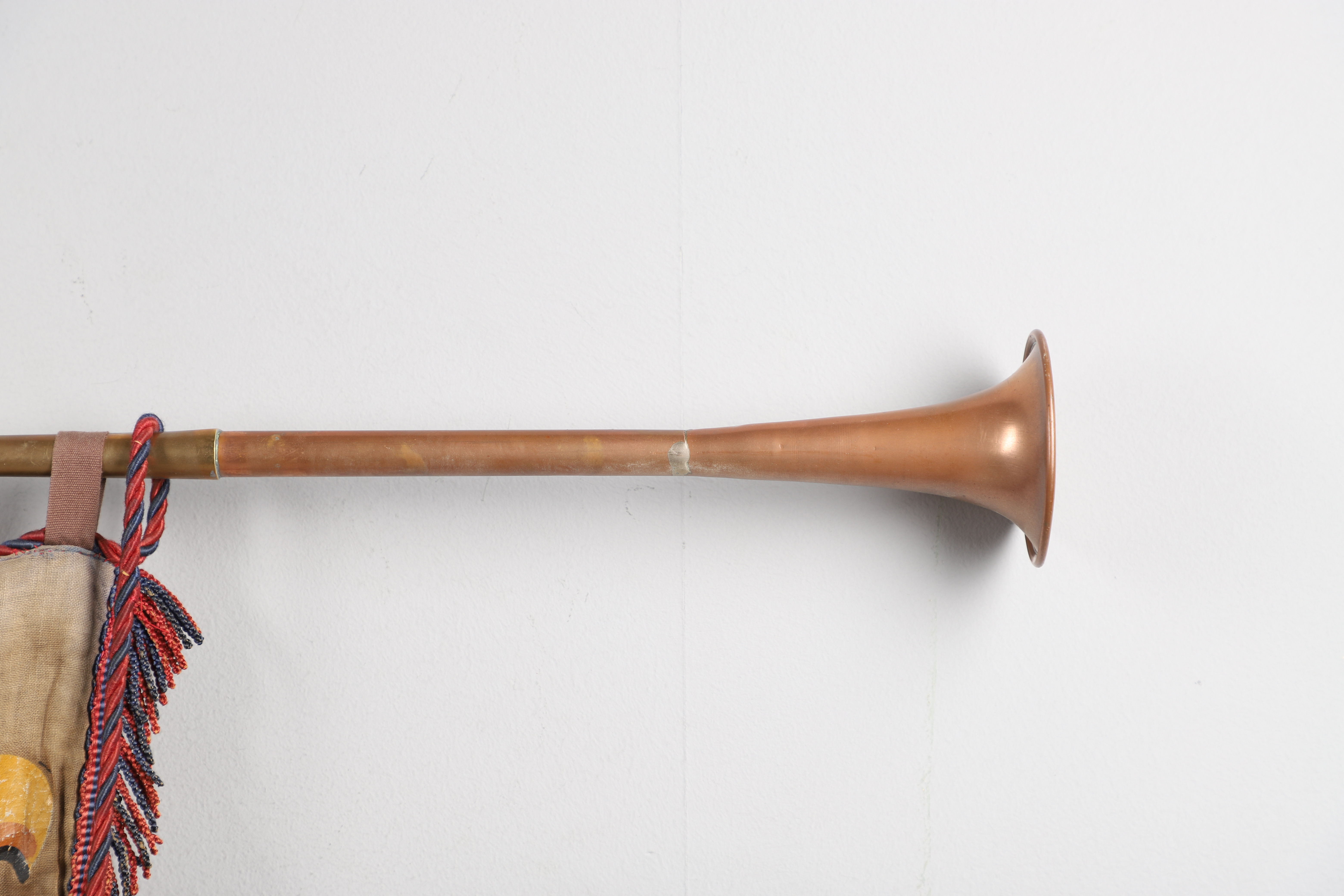 Images for 2512449. A COPPER AND BRASS HORN WITH A CEREMONIAL BANNER ...