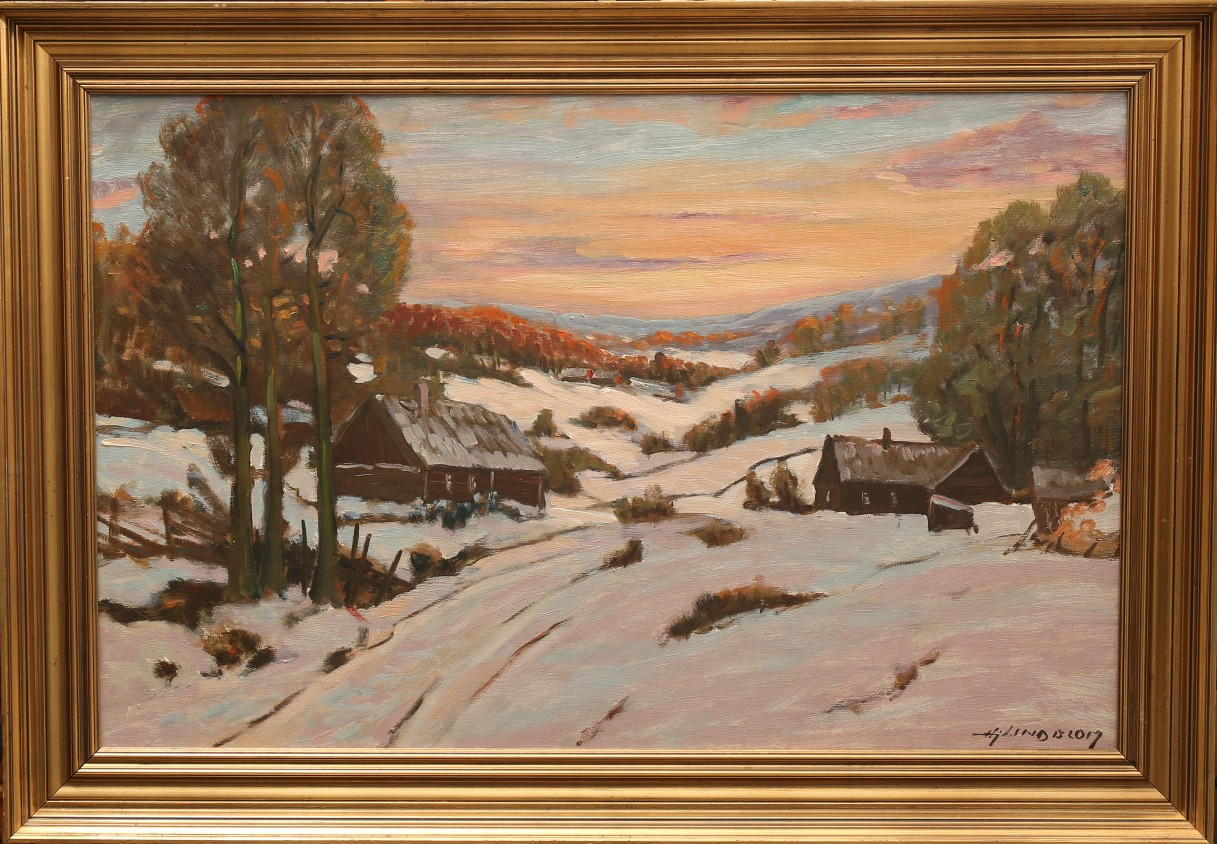Images for 2516958. HJALMAR LINDBLOM. Oil on canvas, Winter landscape ...