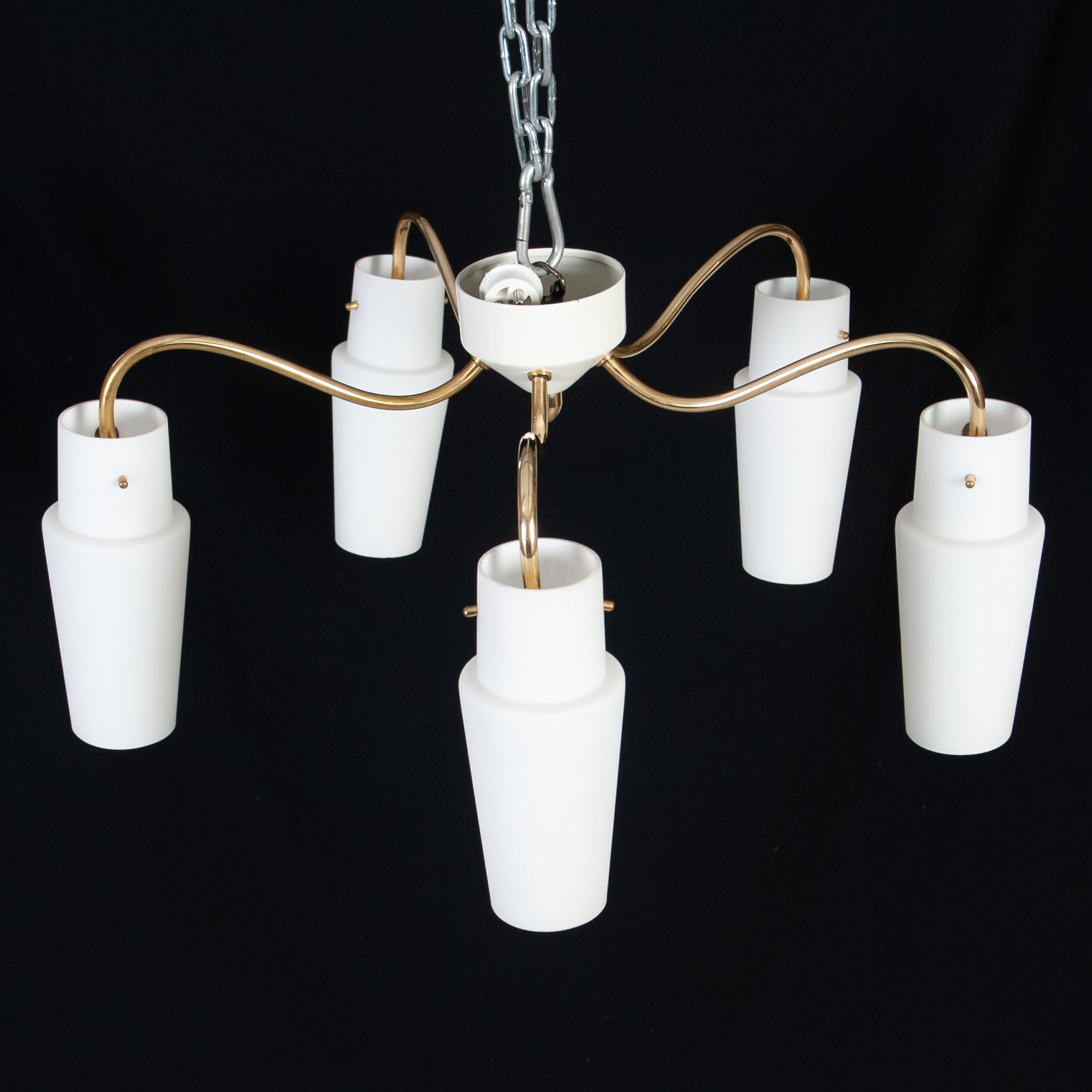 Images for 2517685. CEILING/CEILING, brass, 5 candle arms with opal ...