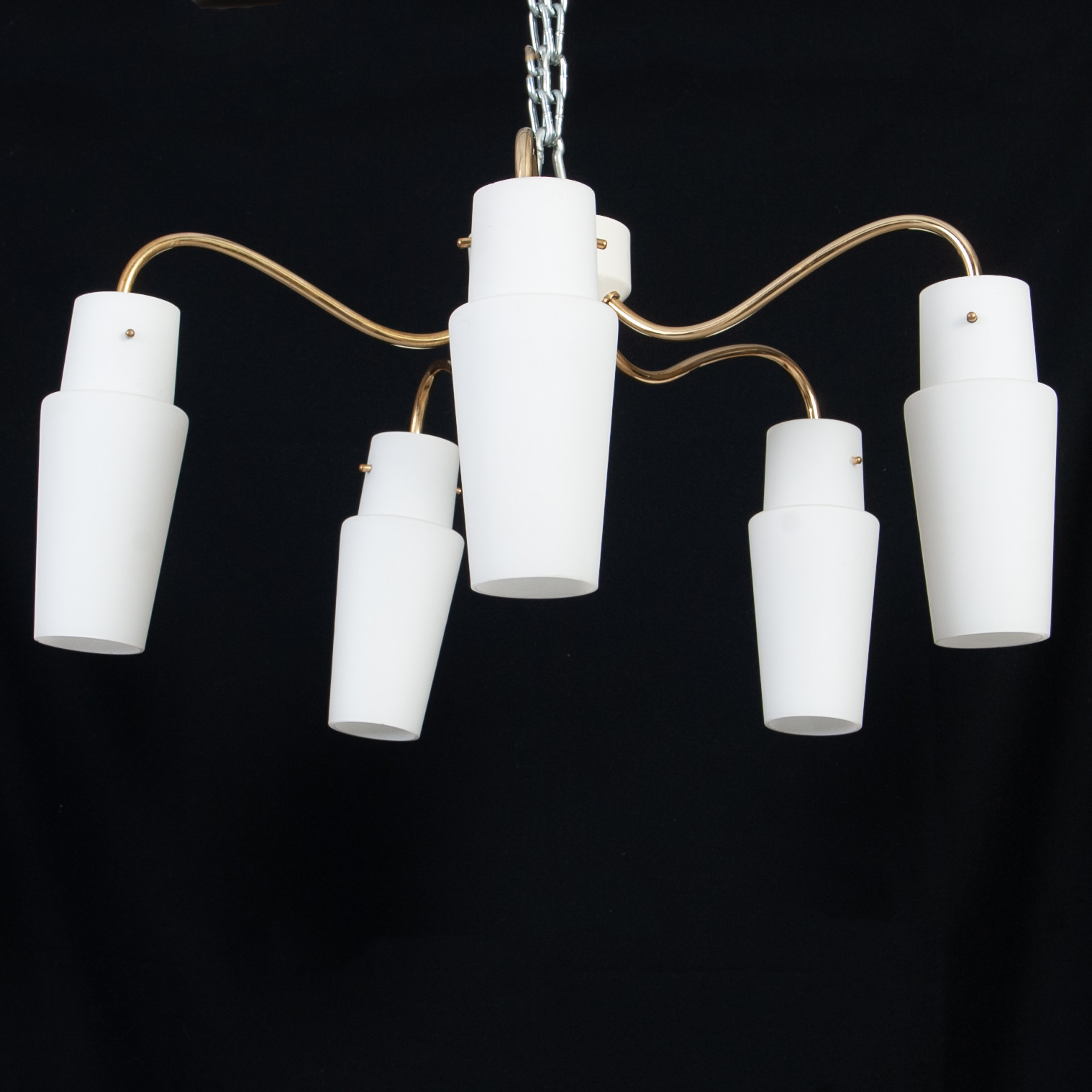 Images for 2517685. CEILING/CEILING, brass, 5 candle arms with opal ...