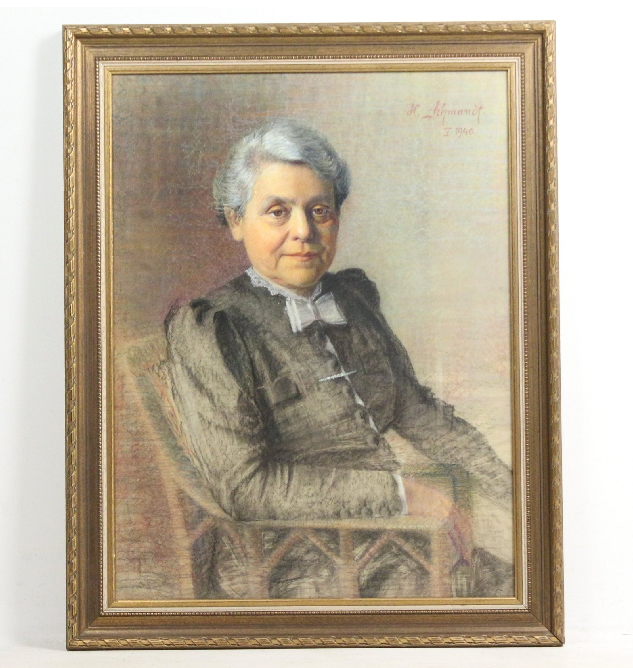 Images for 2518850. H. SCHMANDT. 'Portrait', 1940, mixed media, signed ...