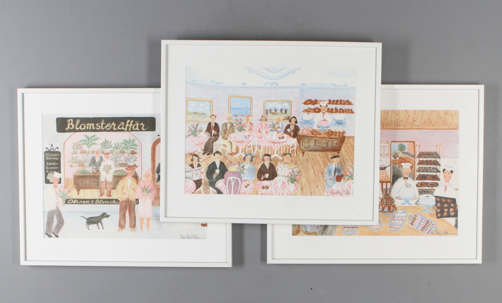 Images for 252219. PER OLOF OLSSON. 3 pcs, color lithographs, signed ...