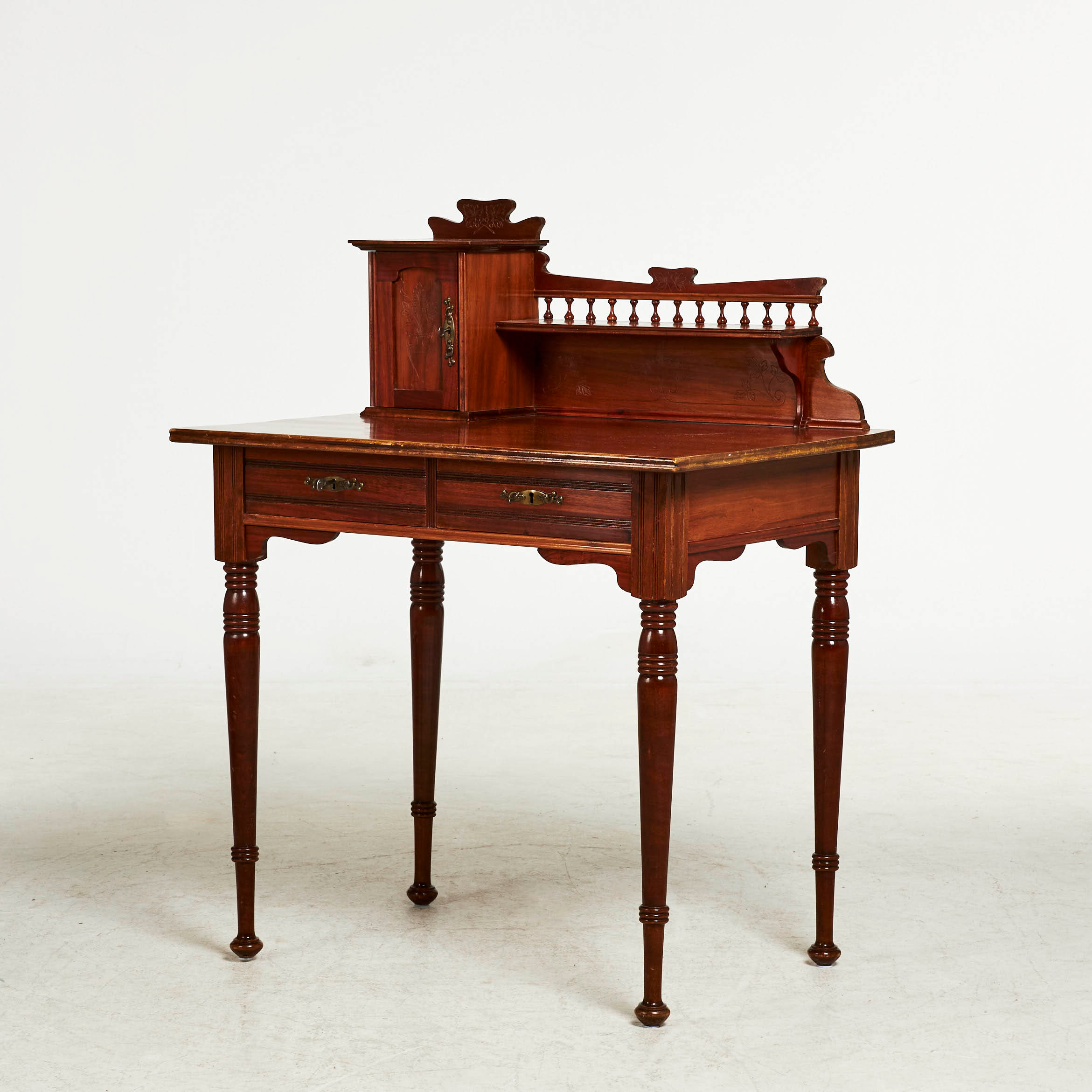 Images for 2524055. DESK WITH TOP, circa 1900, mahogany veneer, brass ...