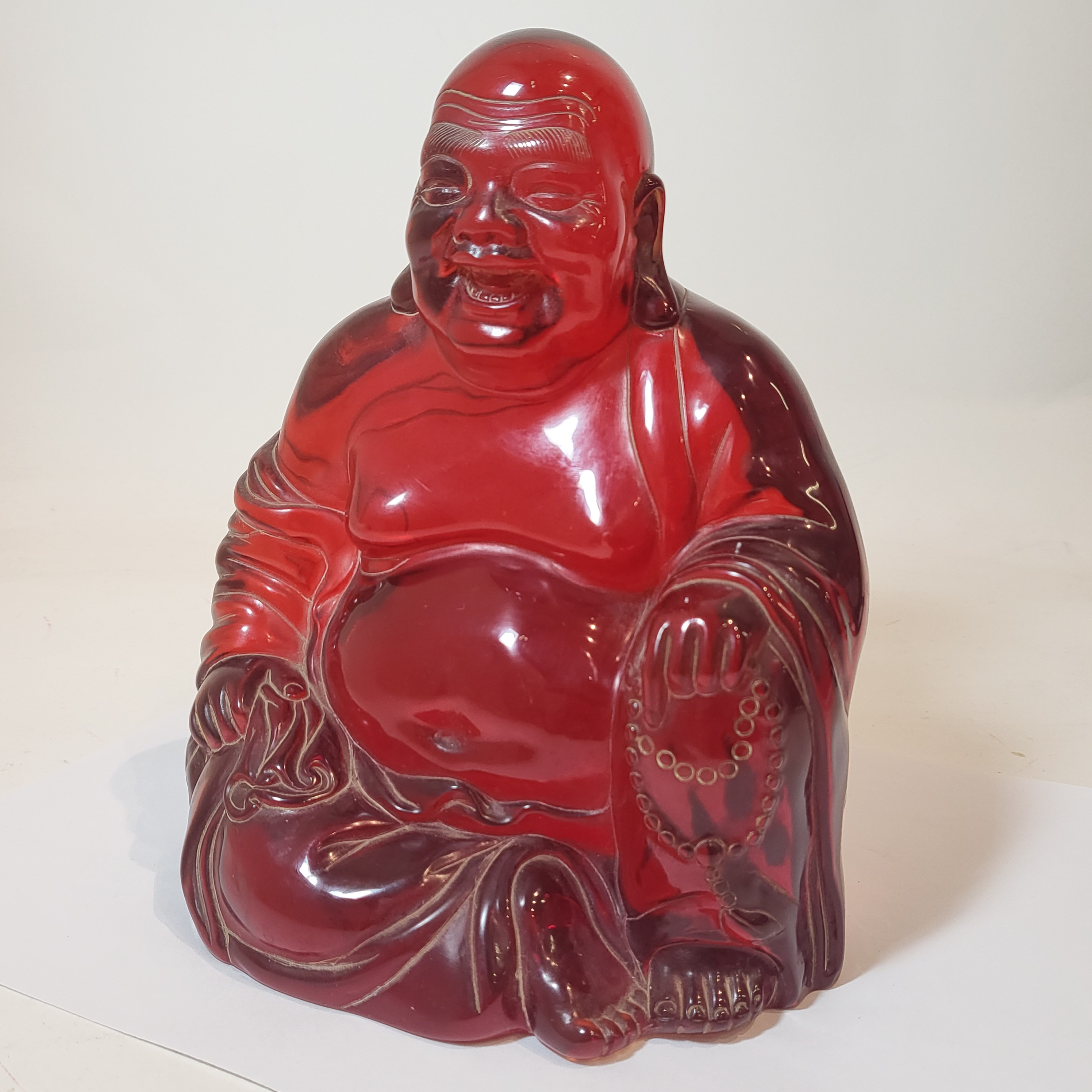 Images for 2537086. RED RESIN BUDDHA FIGURE. - Auctionet