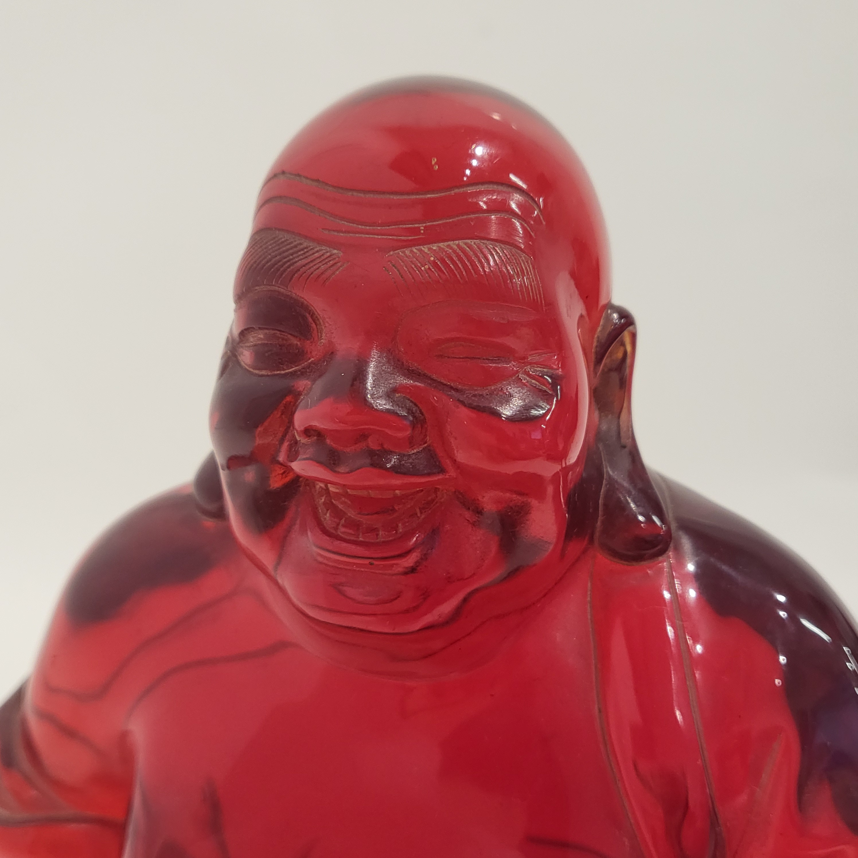 Images for 2537086. RED RESIN BUDDHA FIGURE. - Auctionet
