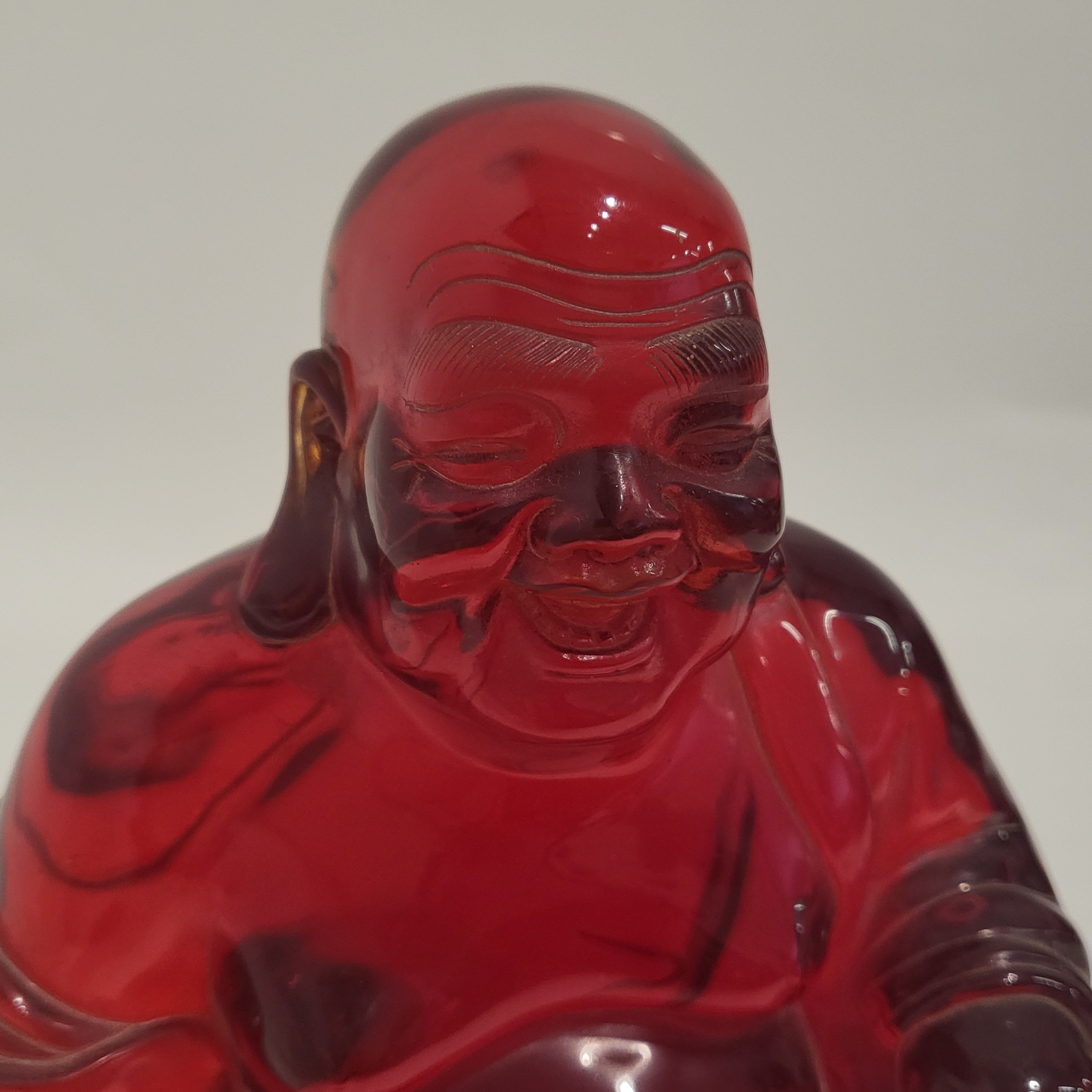 Images for 2537086. RED RESIN BUDDHA FIGURE. - Auctionet