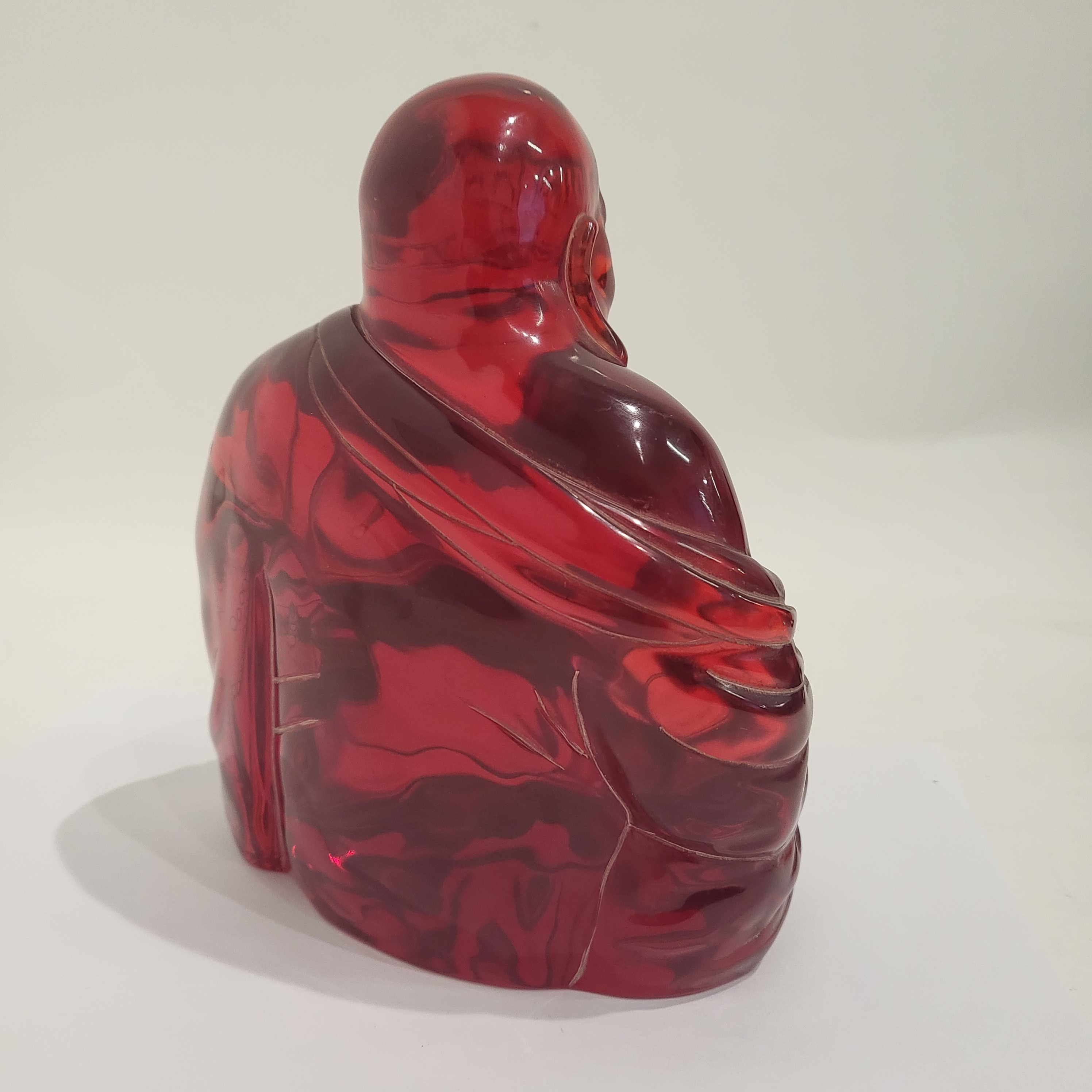 Images for 2537086. RED RESIN BUDDHA FIGURE. - Auctionet
