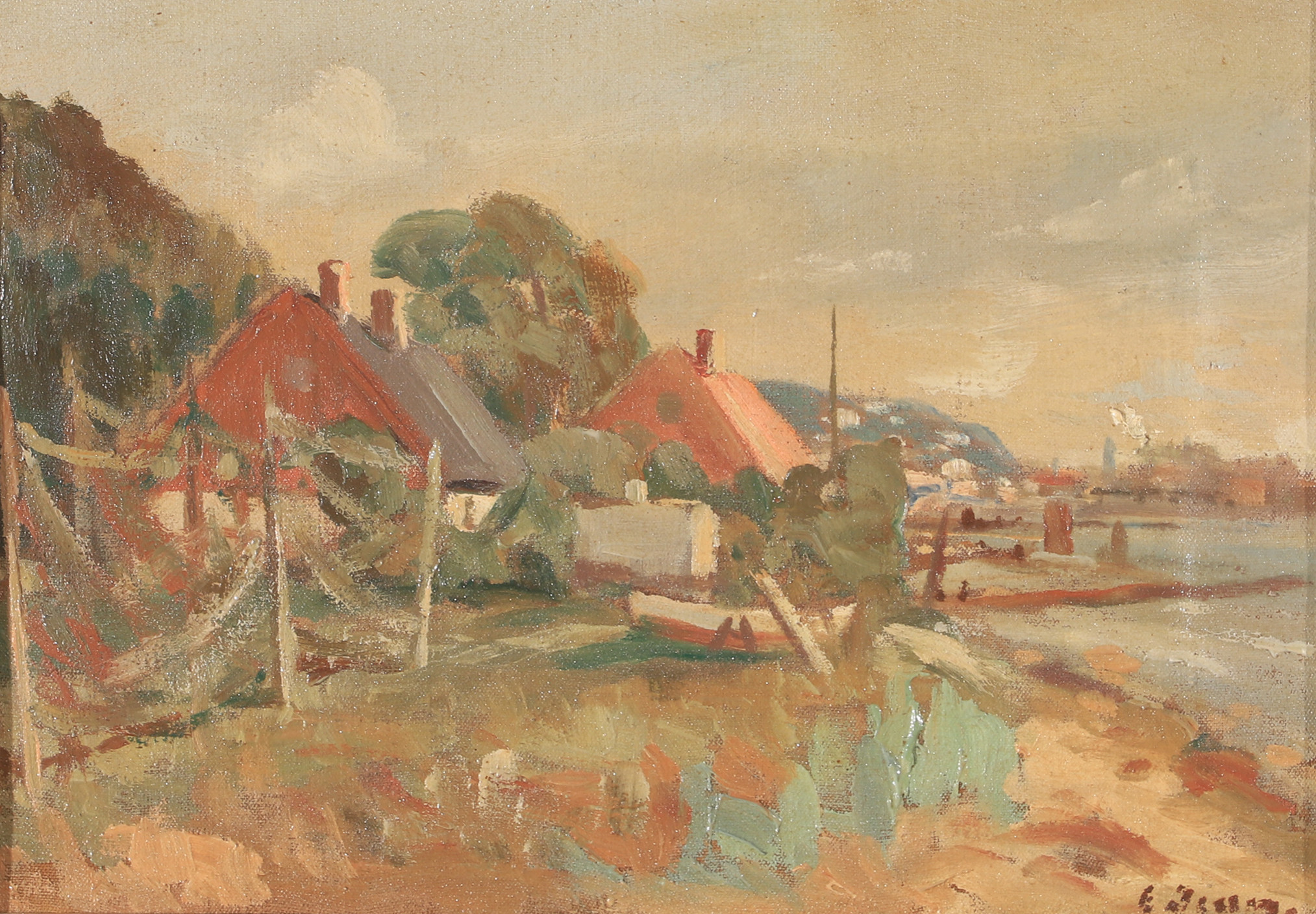 Images for 2538977. ERIC JEAN. Coastal scene with houses, oil on canvas ...