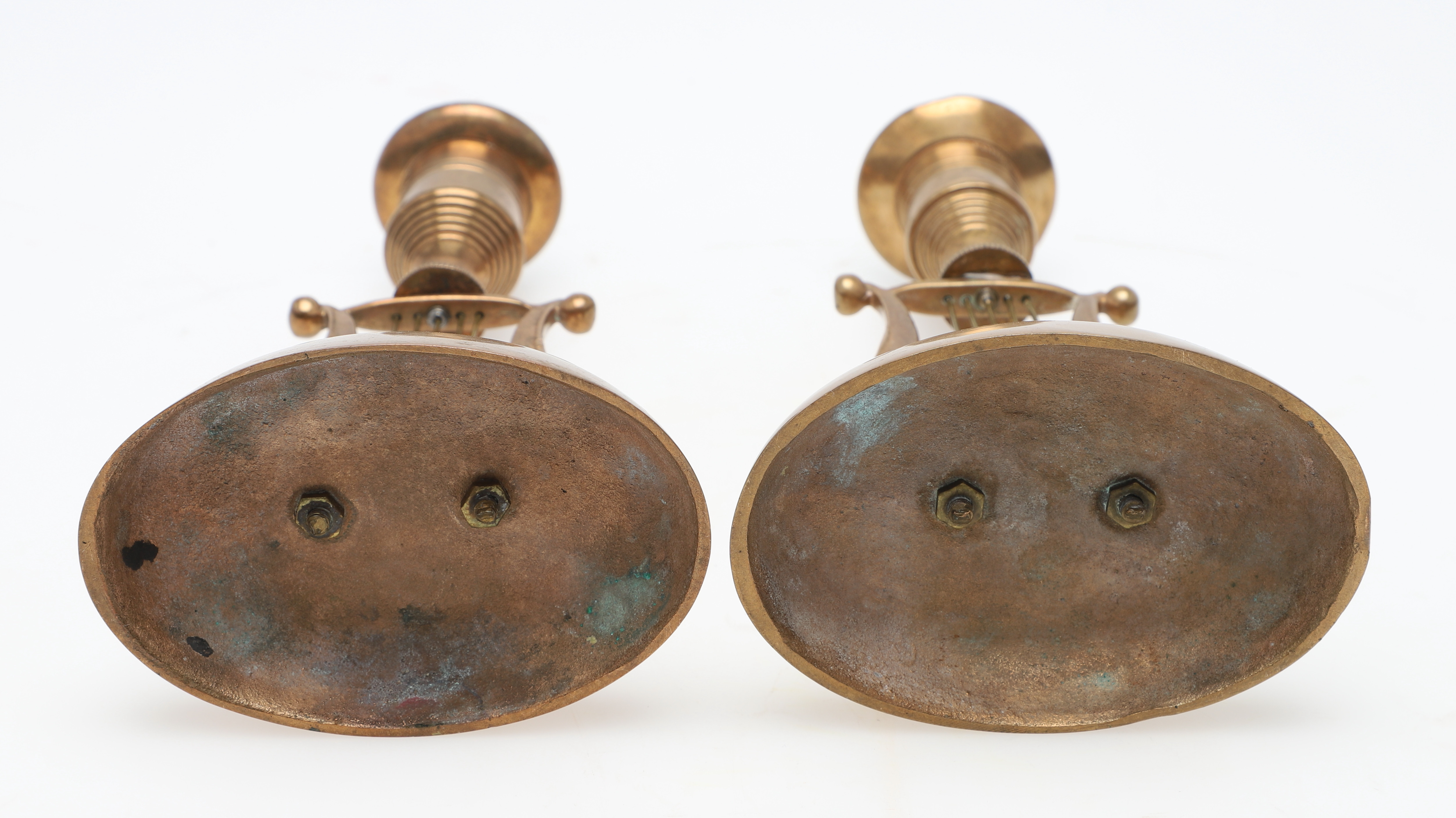 Images for 2544609. CANDLESTICKS, a pair, brass, empire style, V Fong ...