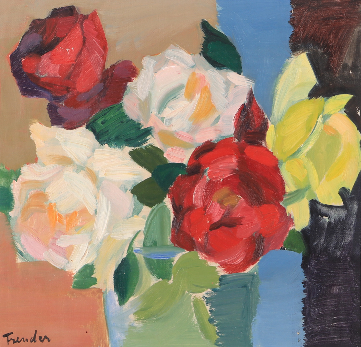 Images for 2548675. HELGE FRENDER. Flower still life, oil on canvas ...
