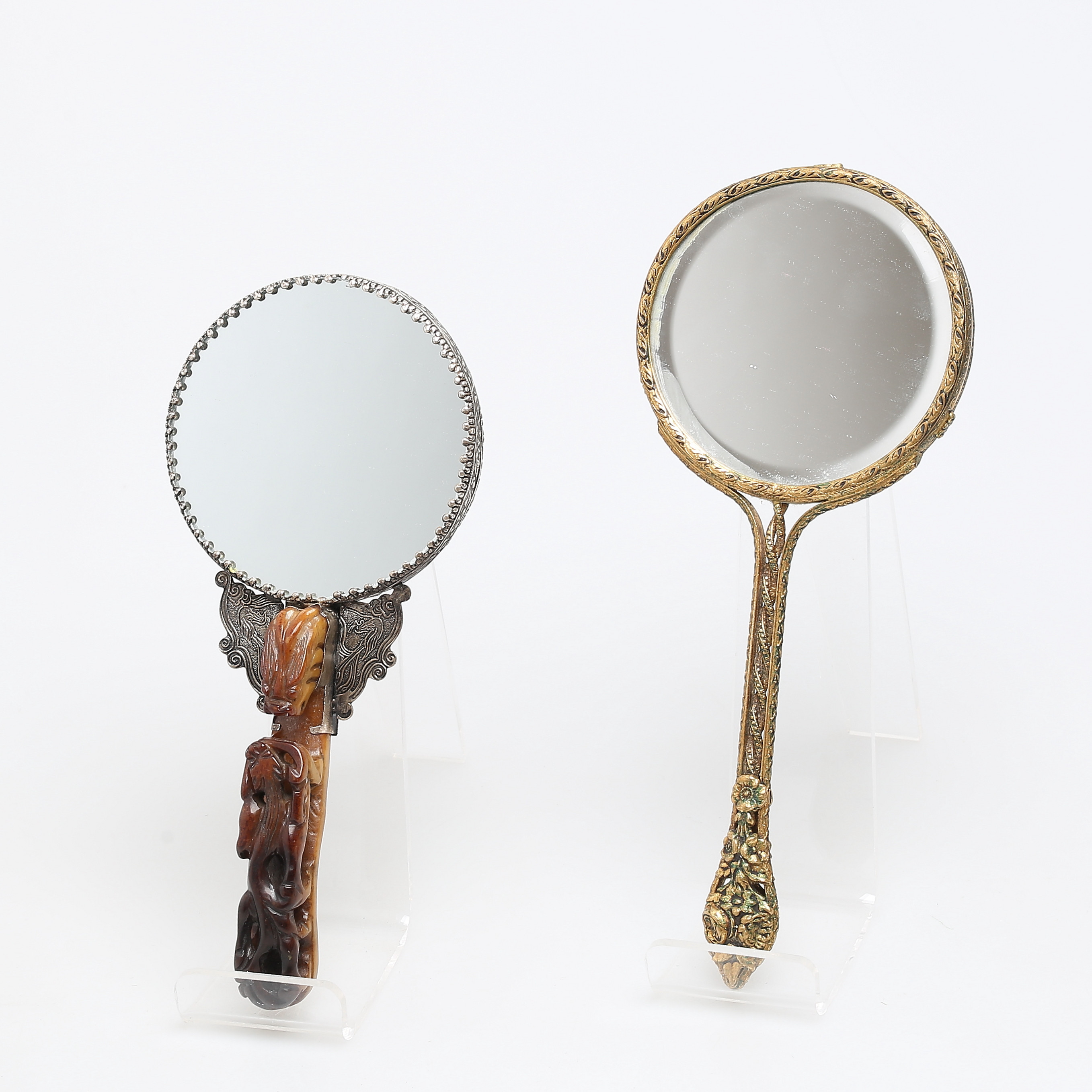 Images for 2550319. HAND MIRRORS, 2 pieces, oriental, metal and ...