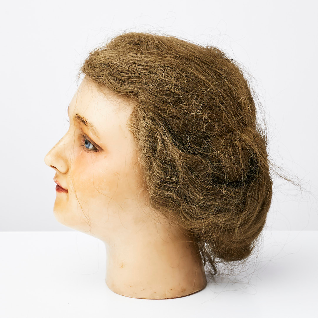 Images for 2550369. WAX HEAD, late 19th century, glass eyes, real hair ...