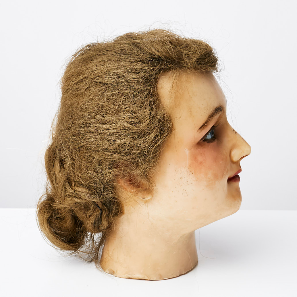 Images for 2550369. WAX HEAD, late 19th century, glass eyes, real hair ...