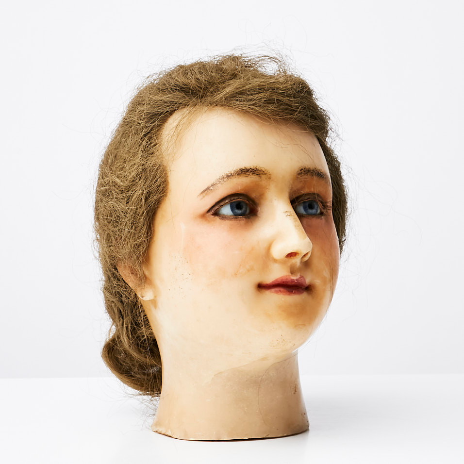 Images for 2550369. WAX HEAD, late 19th century, glass eyes, real hair ...