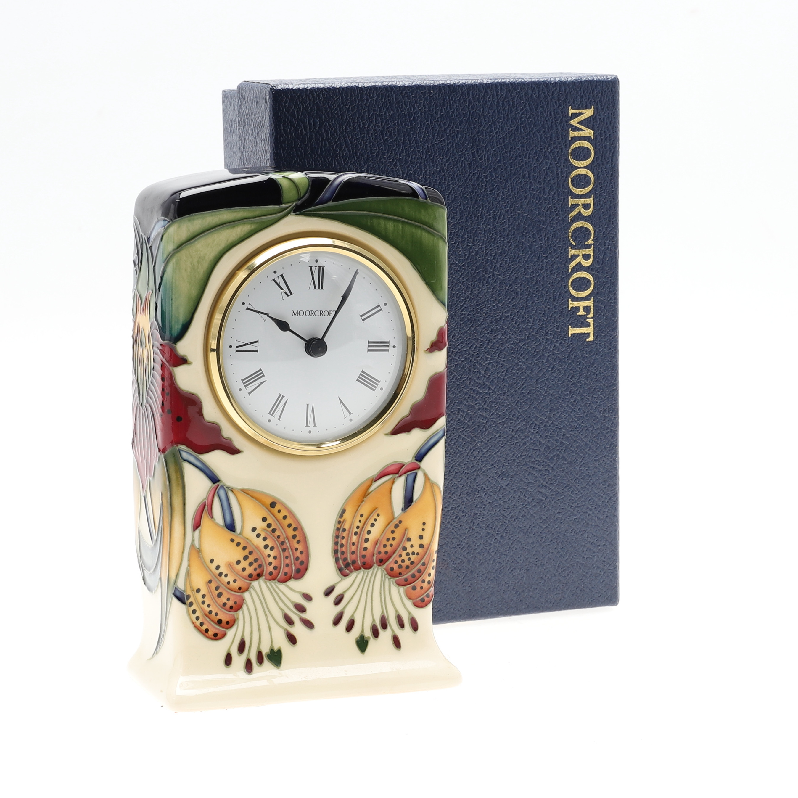 Images for 2559295. A MOORCROFT POTTERY ANNA LILY PATTERN MANTLE CLOCK ...