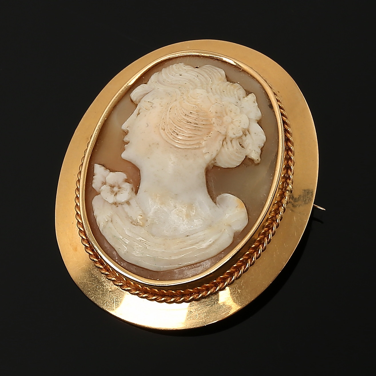 Images for 2559994. PENDANT / BROOCH, gold 18K, with seashell cameo ...